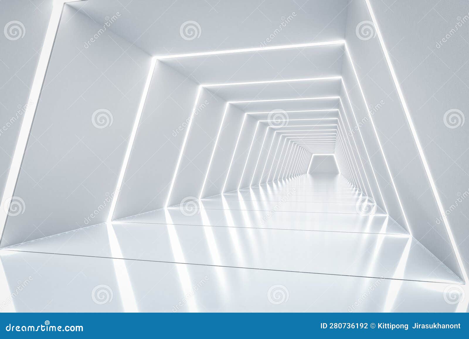 Empty White Corridor or Walkway Hall Space Interior Stock Illustration ...