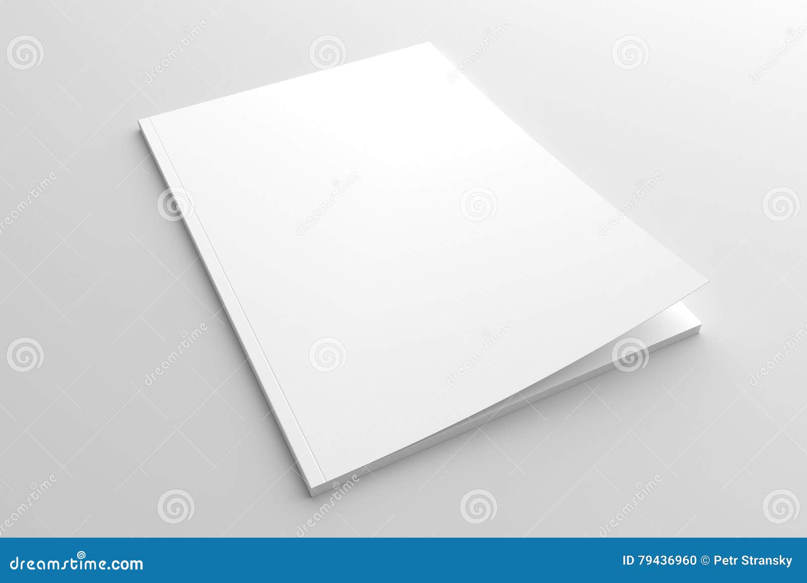 Empty White Cover Magazine 3D Illustration Mock-up. Stock Illustration ...