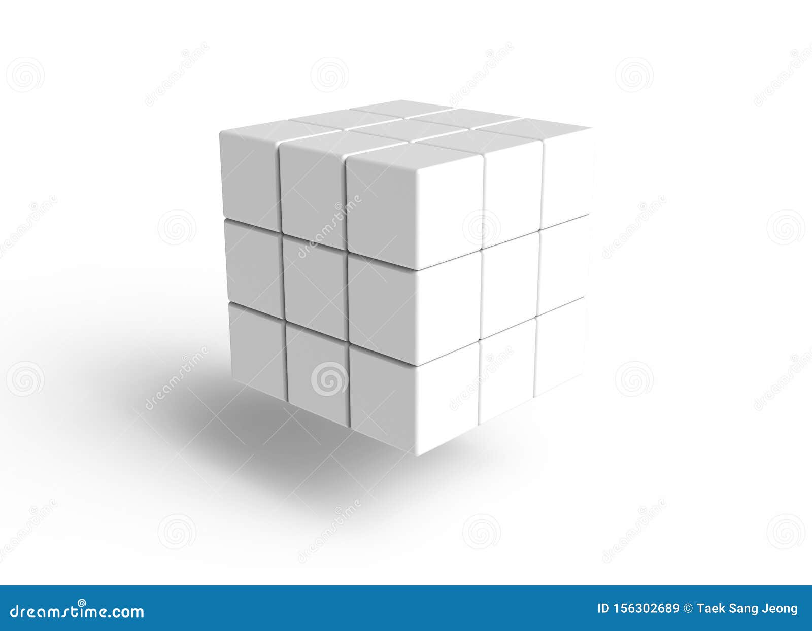 Empty White Cube Box Isolated on the White Background Stock ...
