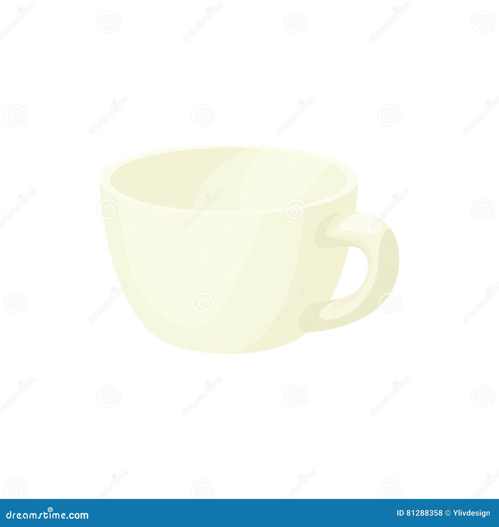 Empty White Cup Icon, Cartoon Style Stock Vector - Illustration of ...