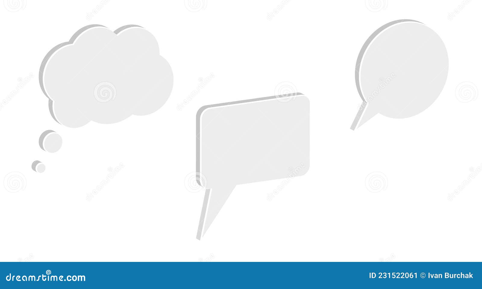 Empty White 3D Chat Boxes. Isolated Vector Illustration Stock Vector ...