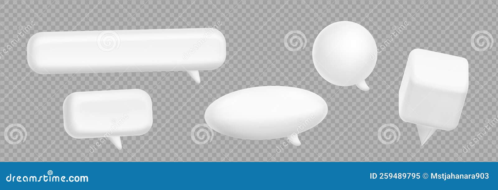 Empty White 3d Speech Bubbles Different Shapes Stock Vector ...