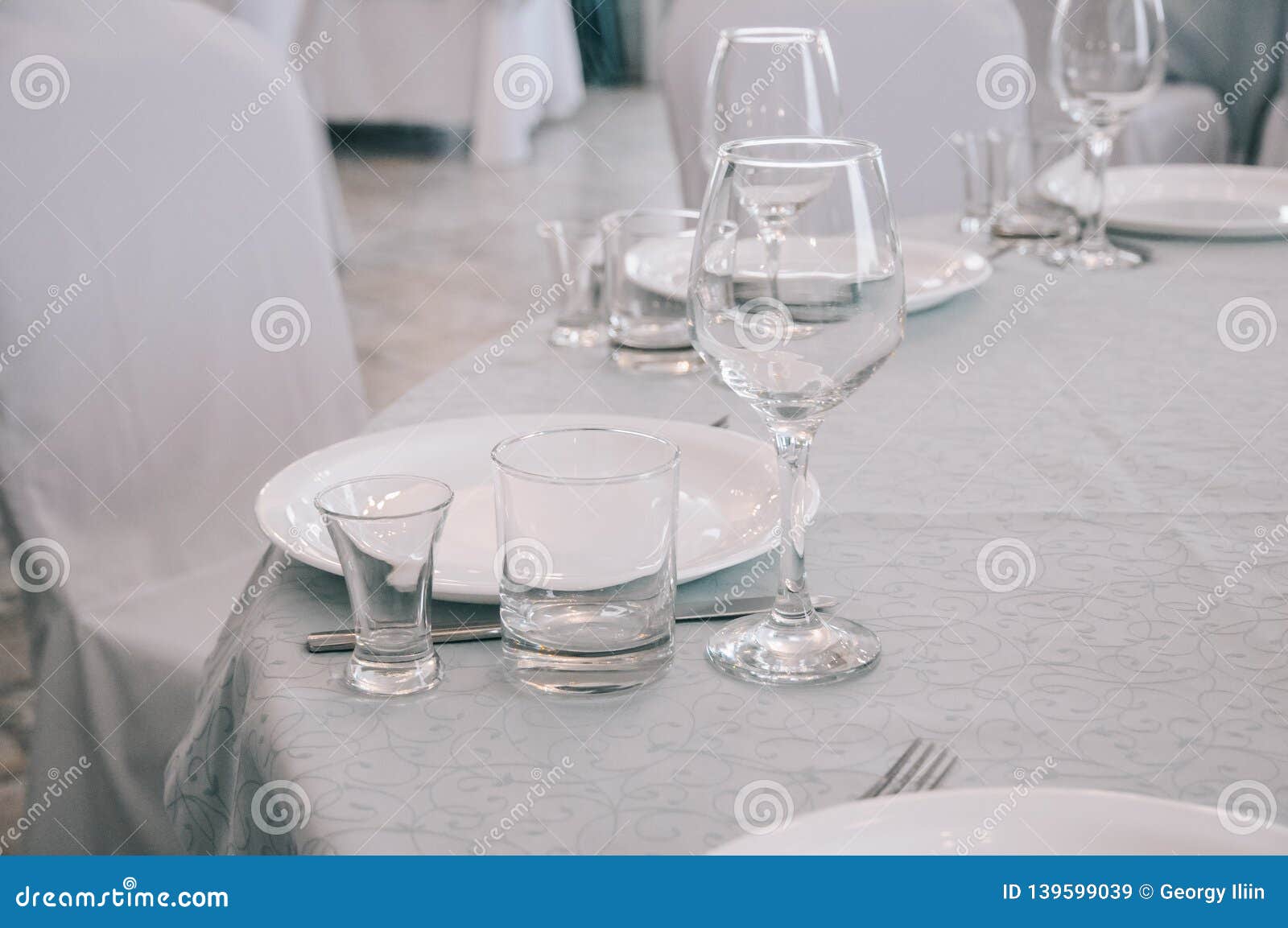 Empty White Dinner Plate on a Table Stock Image - Image of round ...