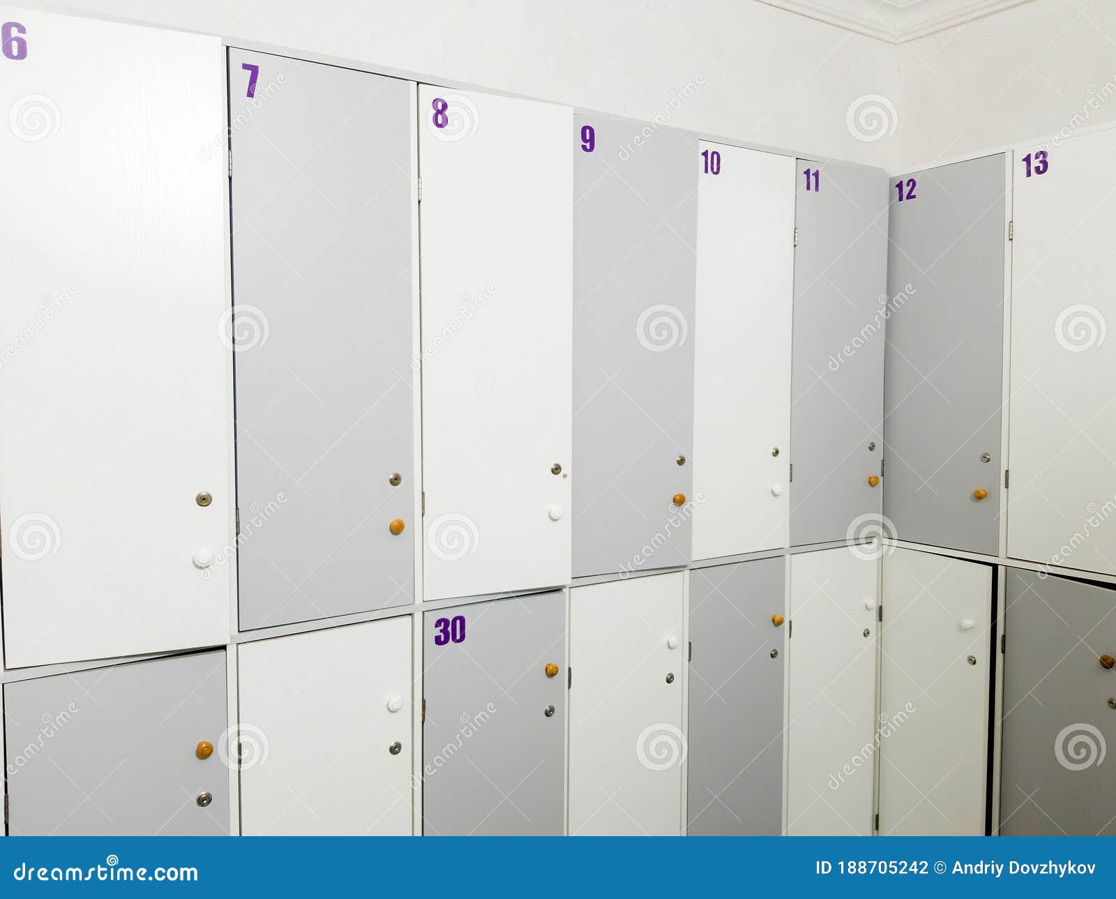 Empty White Drawers in the Locker Room for Clothes and Things Indoors ...