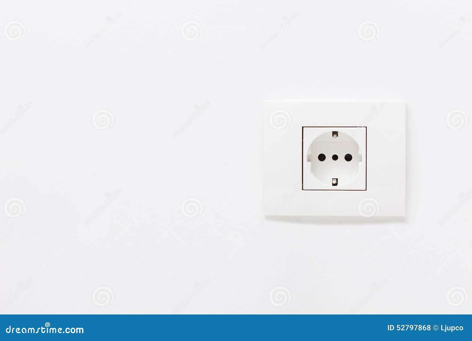 Empty White Electric Socket on a White Wall Stock Photo - Image of ...