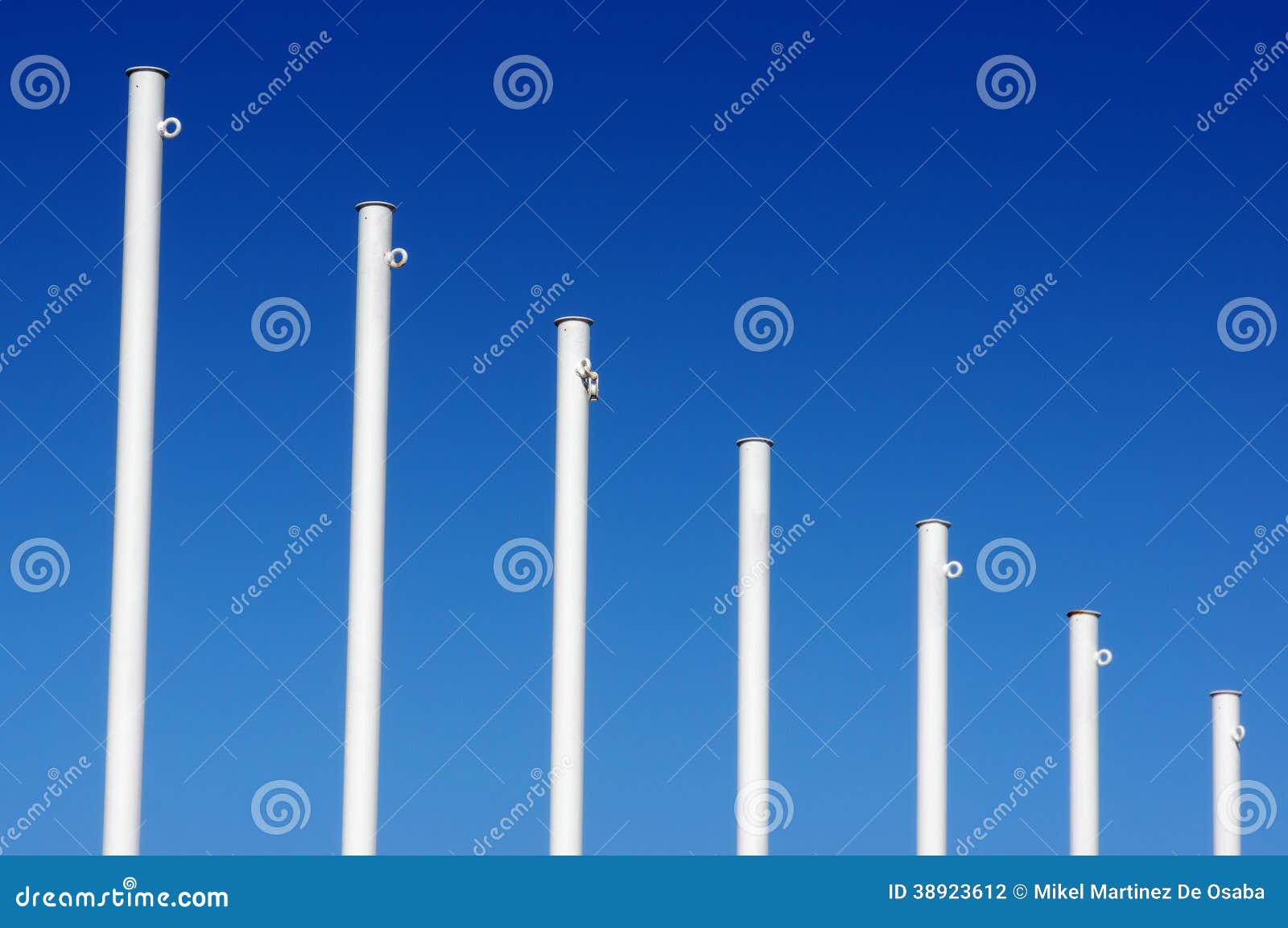 Empty white flag poles stock photo. Image of unpatriotic - 38923612