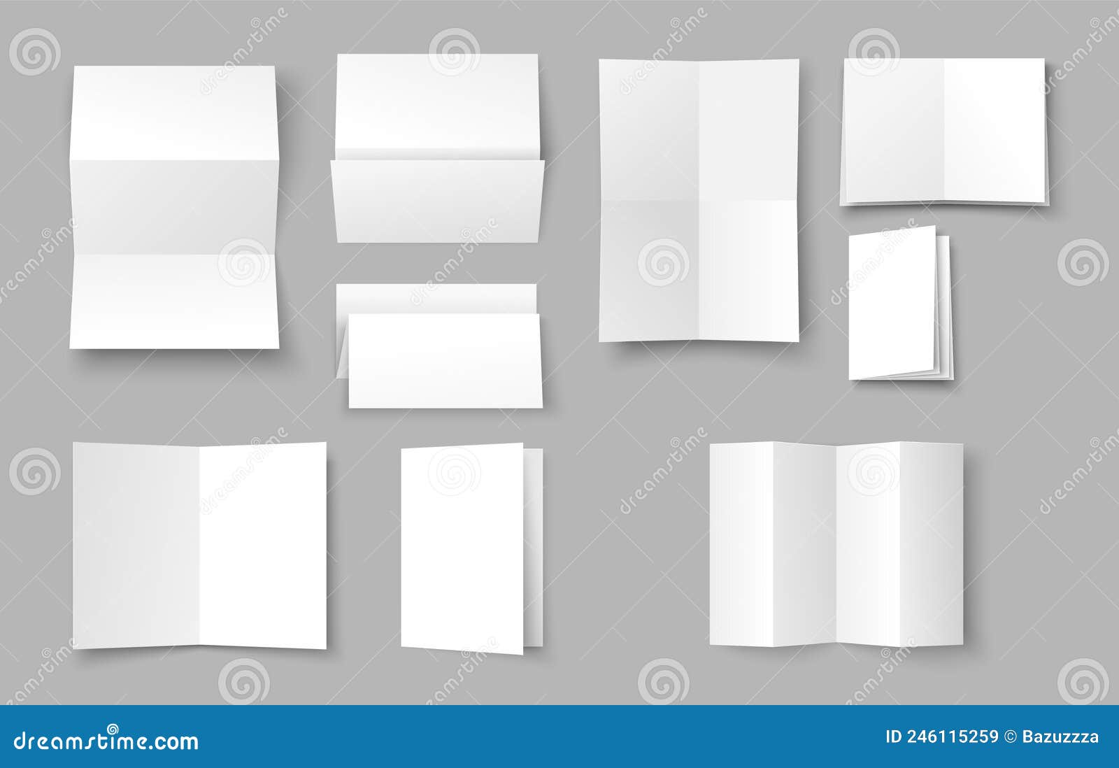Empty White Folding Paper with Copy Space Set Stock Vector ...