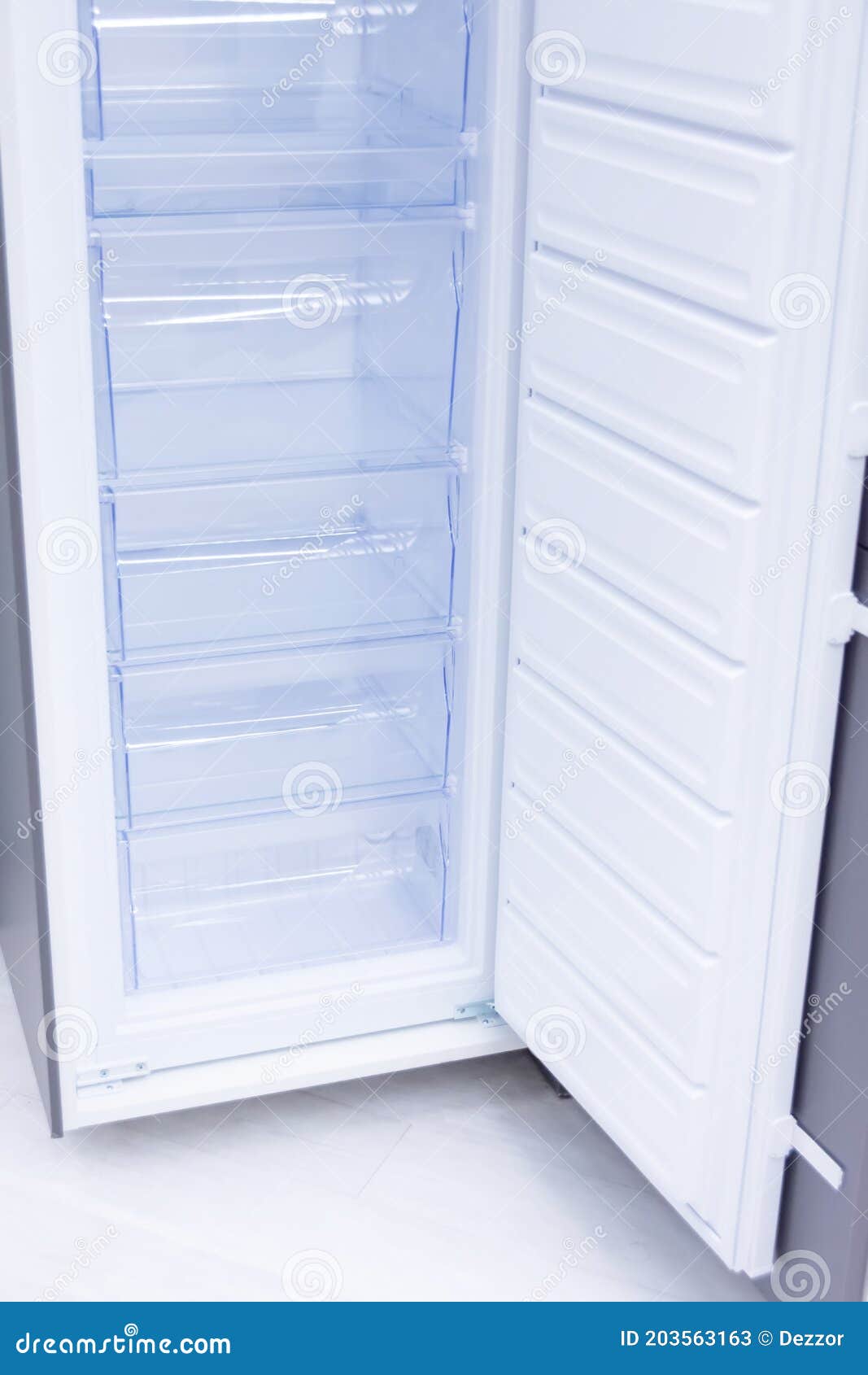 Empty White Freezers, Empty Fridge Door Open Stock Image - Image of ...