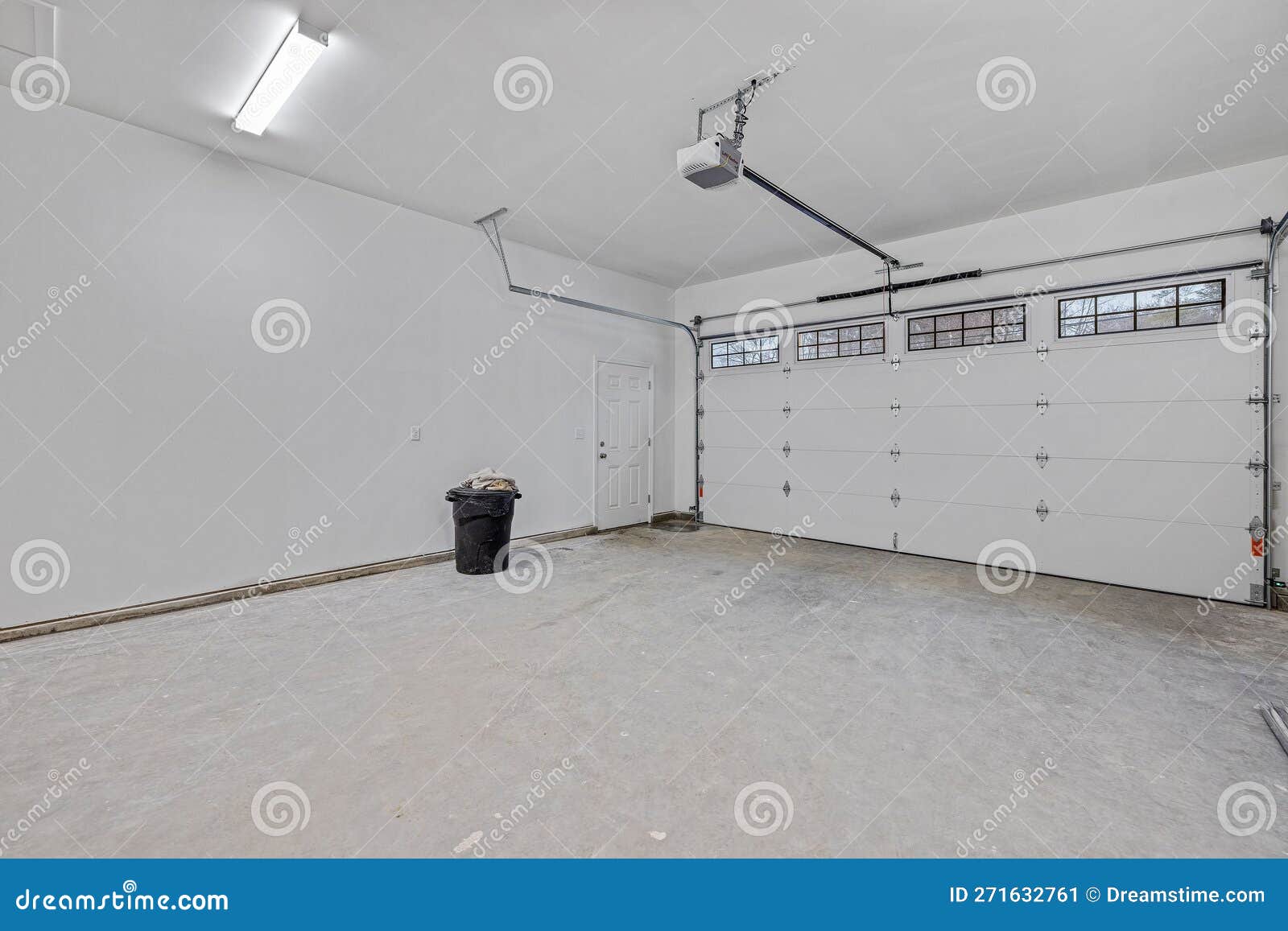 Empty White Garage with Windows Stock Image - Image of indoor, outdoor ...