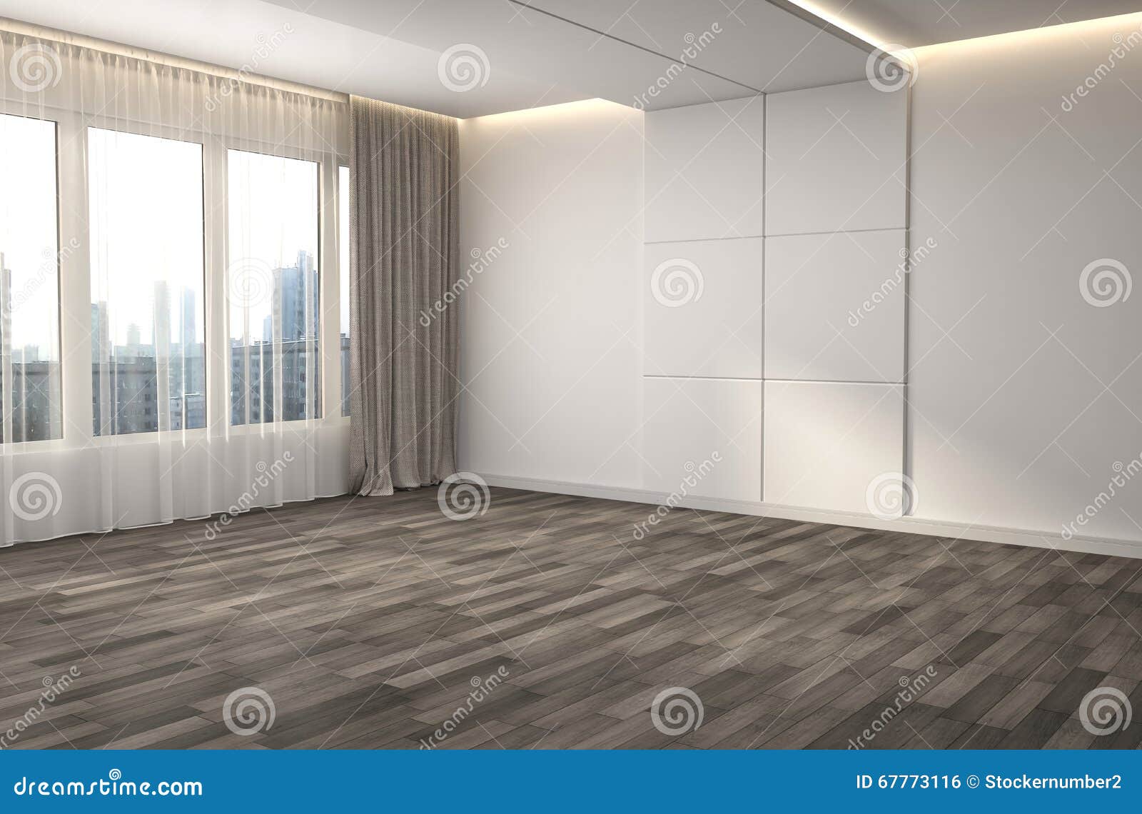 Empty White Interior. 3d Illustration Stock Illustration - Illustration ...