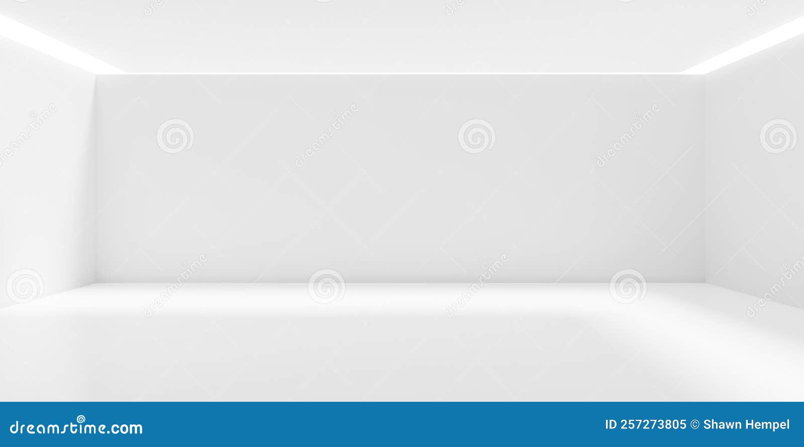 Empty White Interior Room with Light from Surrounding Ceiling Opening ...