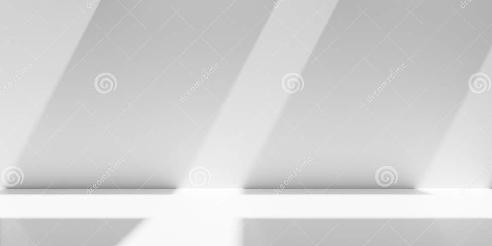 Empty White Interior Room Wall with Sunlight Shadow Grid Structure ...