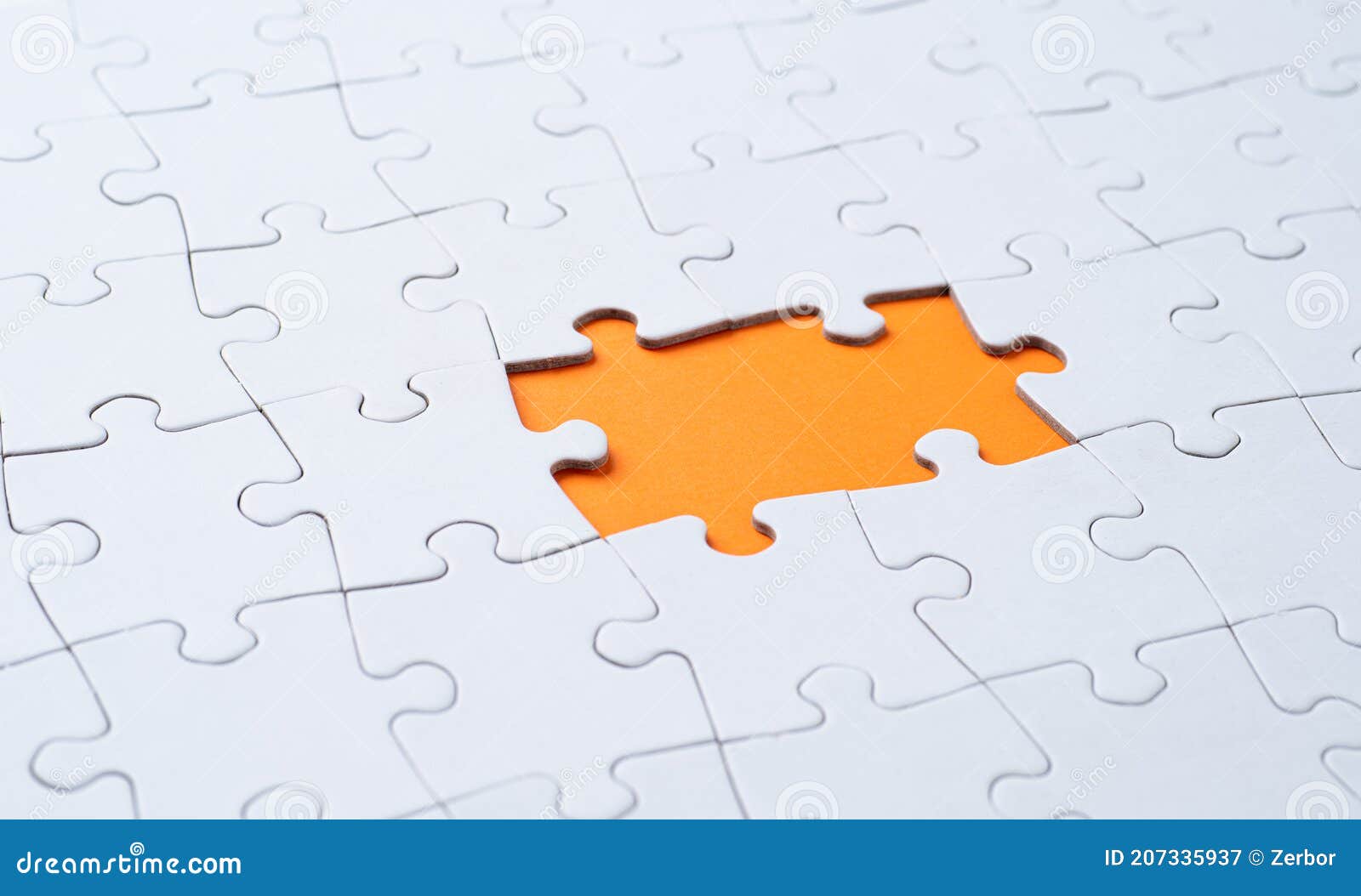 Empty White Jigsaw Puzzle with Missing Pieces Stock Image - Image of ...
