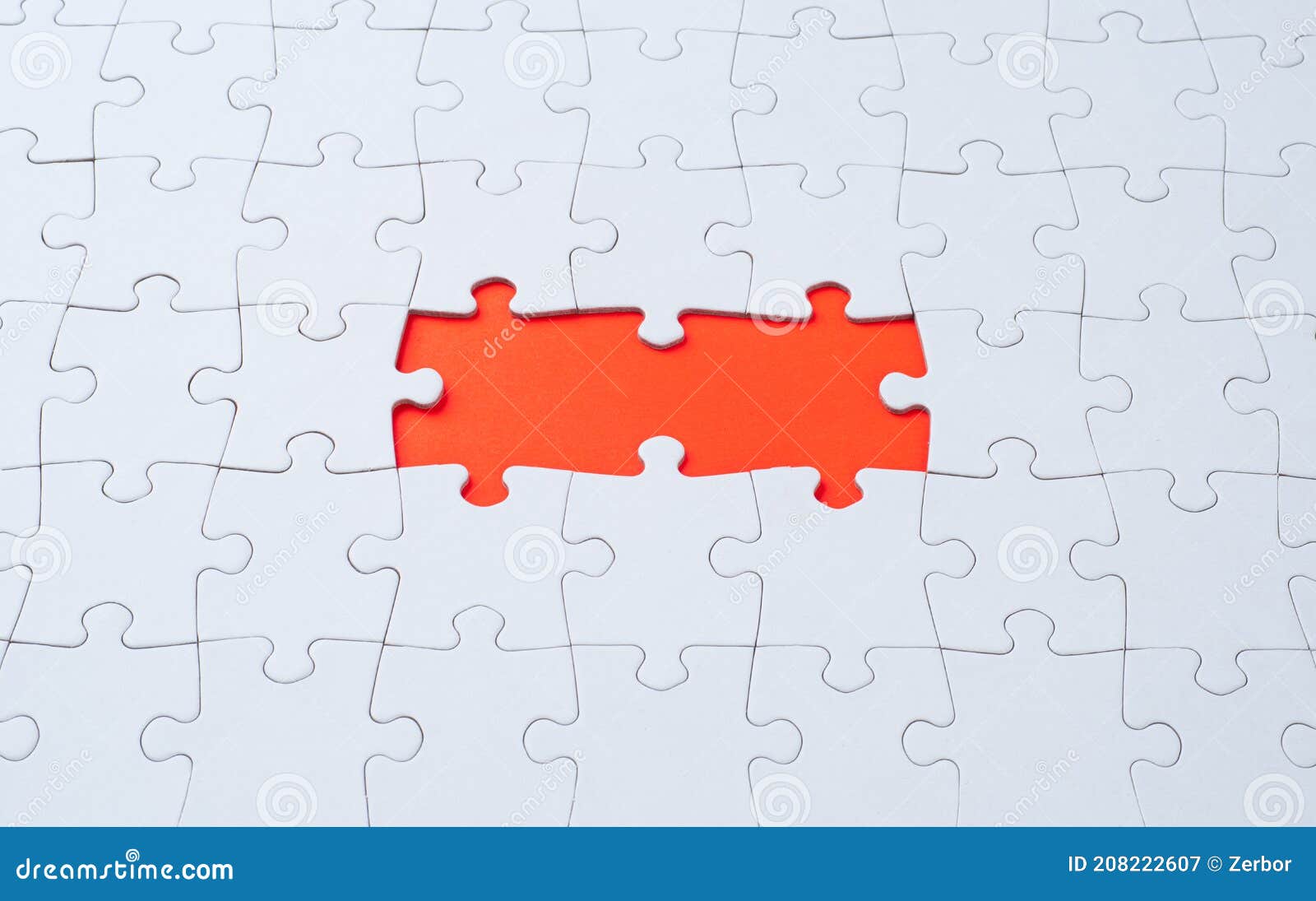 Empty White Jigsaw Puzzle with Missing Pieces Stock Illustration ...