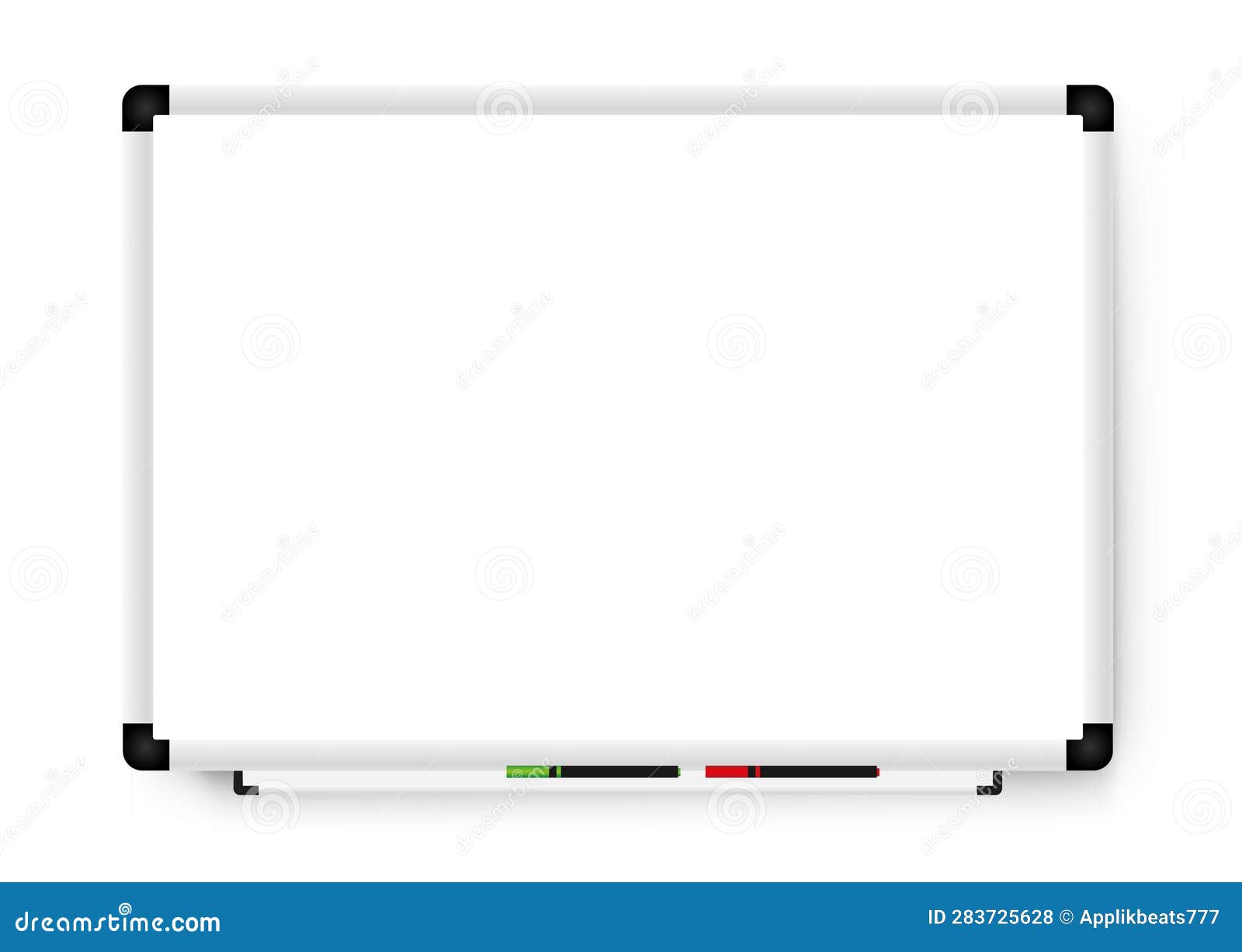 Empty White Marker Board on White Background. Realistic Office ...