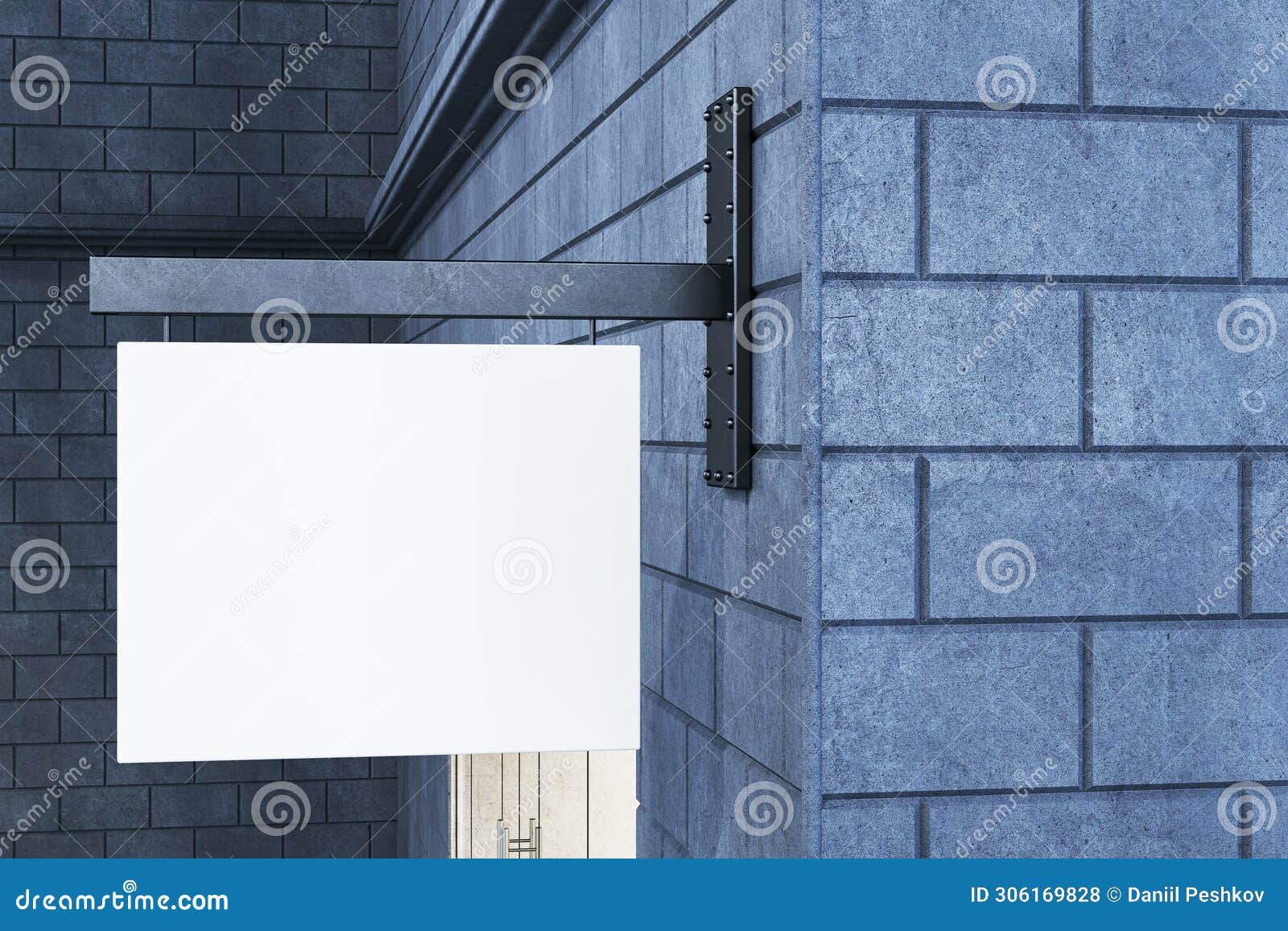 Empty White Mock Up Stopper On Outdoor Tile Wall Background With ...
