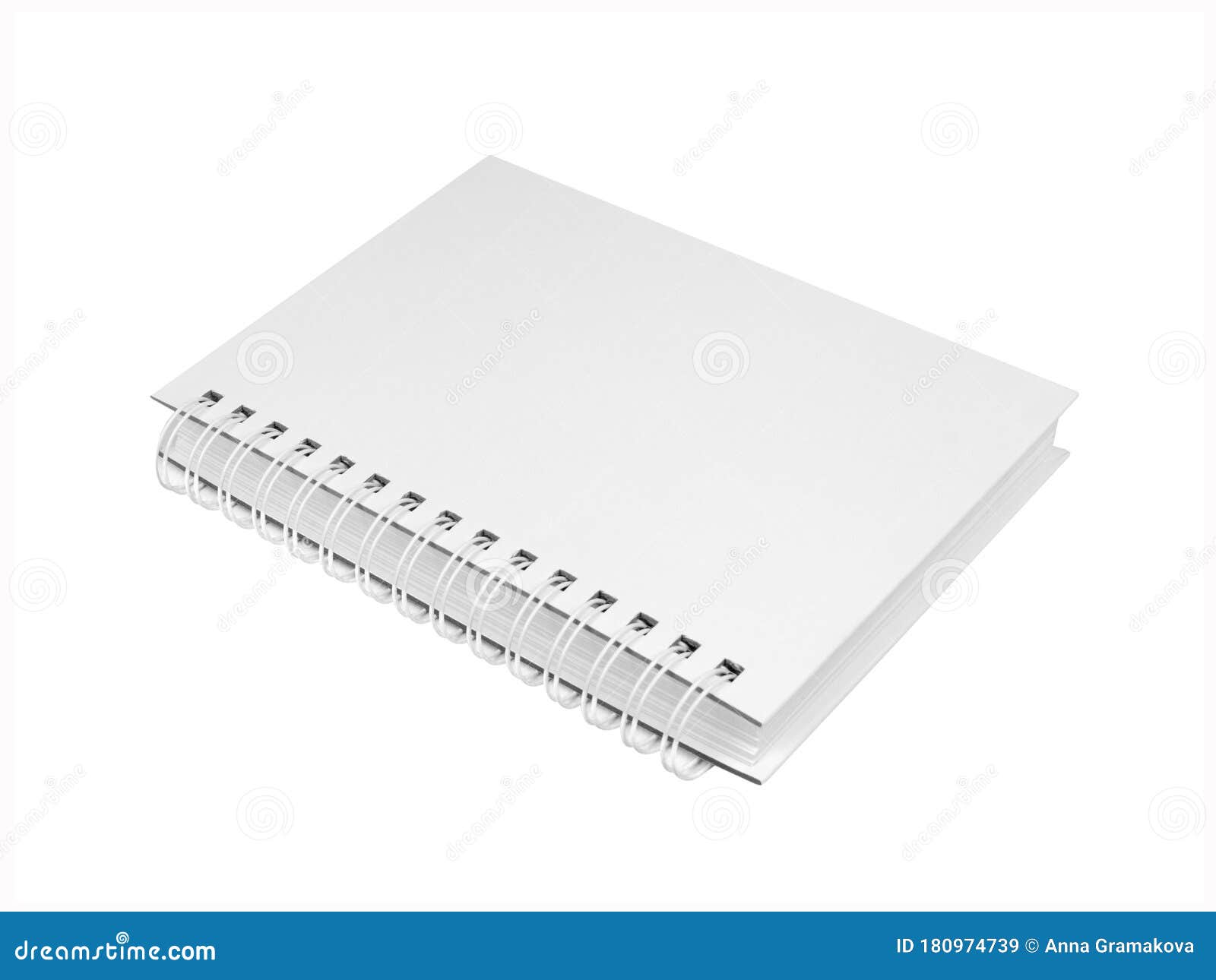 Empty White Notepad with White Spiral Wire Binding Stock Image - Image ...