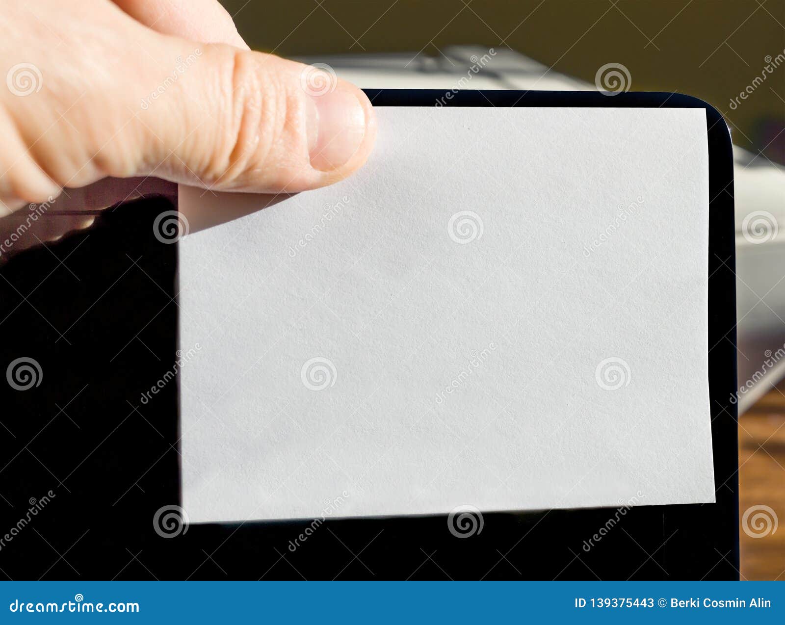 Empty White Notes on Laptop Screen Stock Image - Image of communication ...