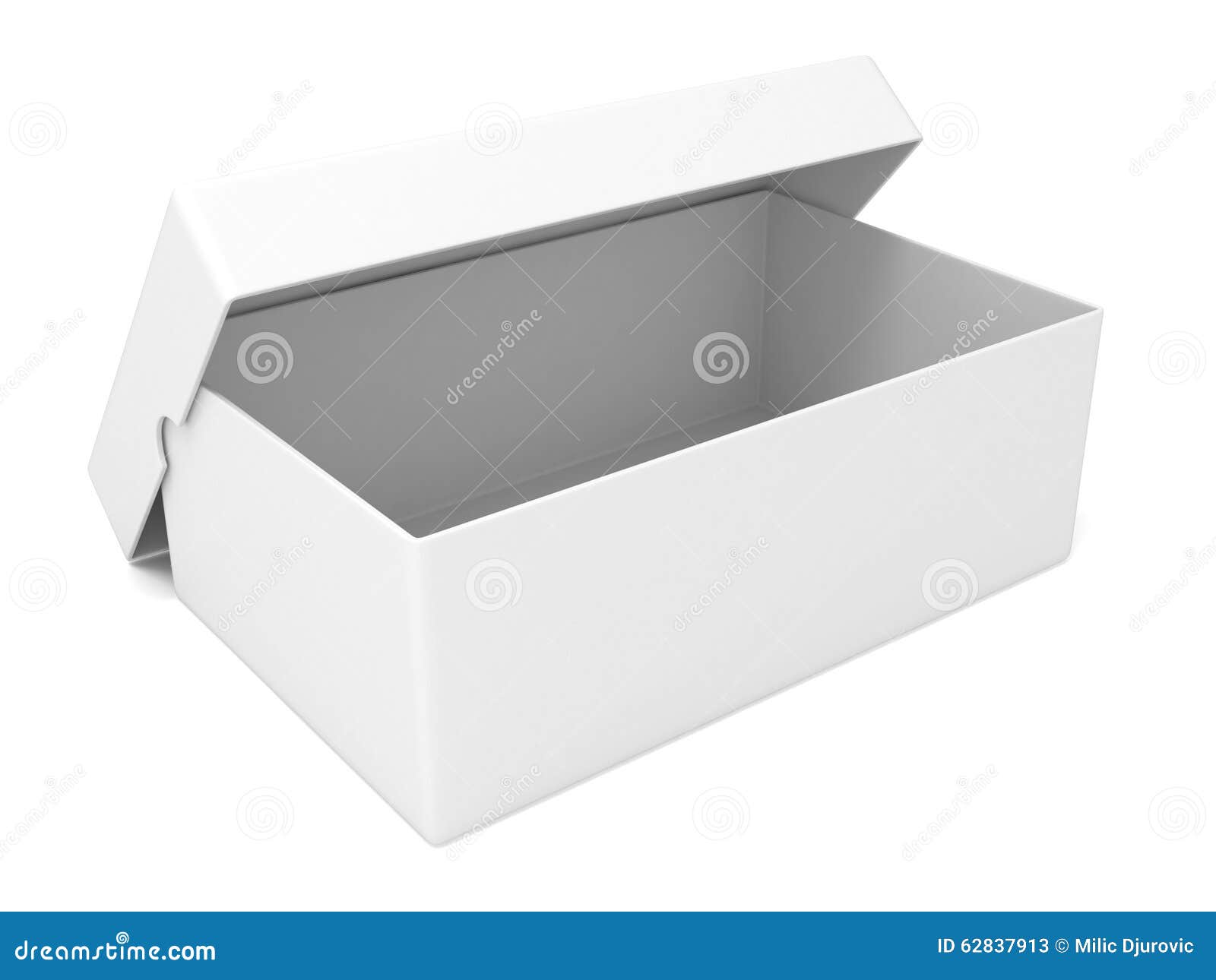 Empty White, Opened Box, 3D Render Stock Illustration - Illustration of ...