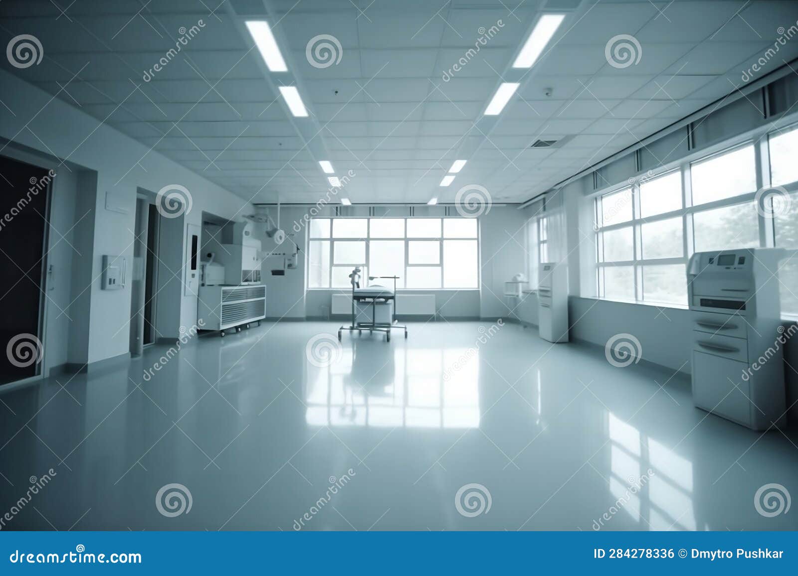 Empty White Operating Room. Ai Generative Stock Illustration ...