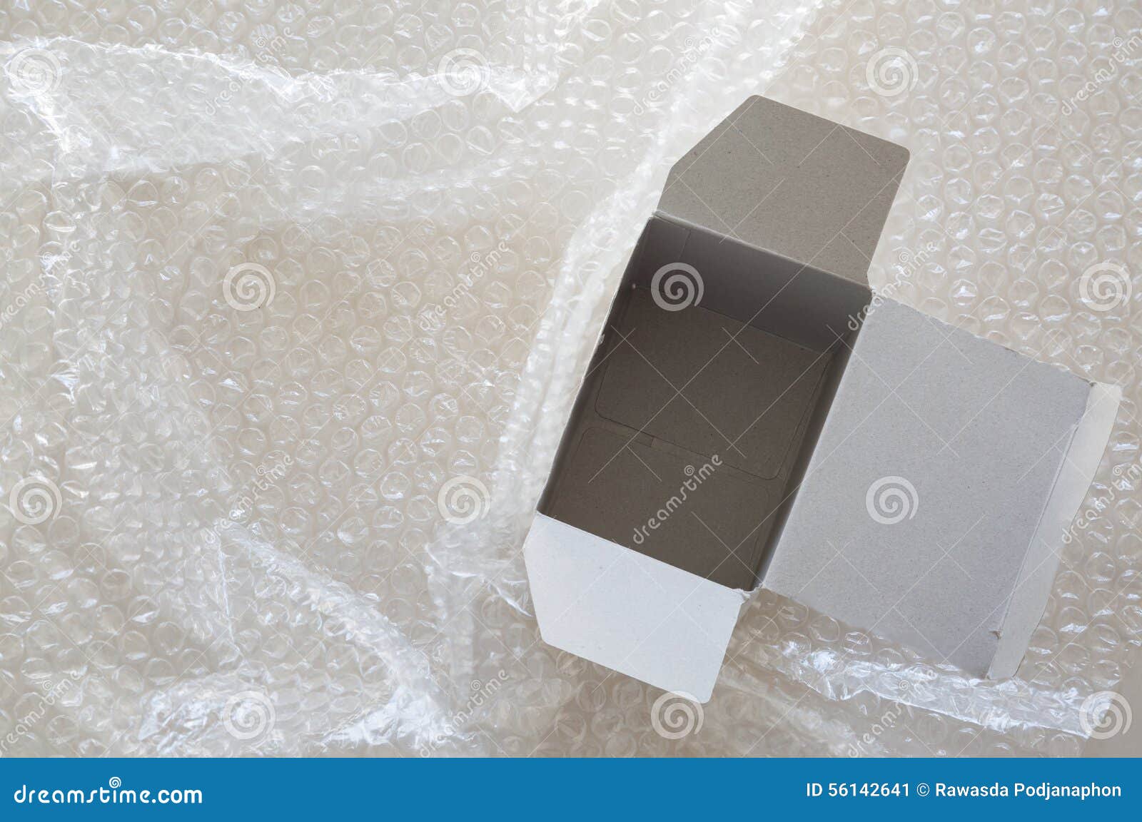 Empty White Paper Box on Air Bubble Background Stock Image - Image of ...