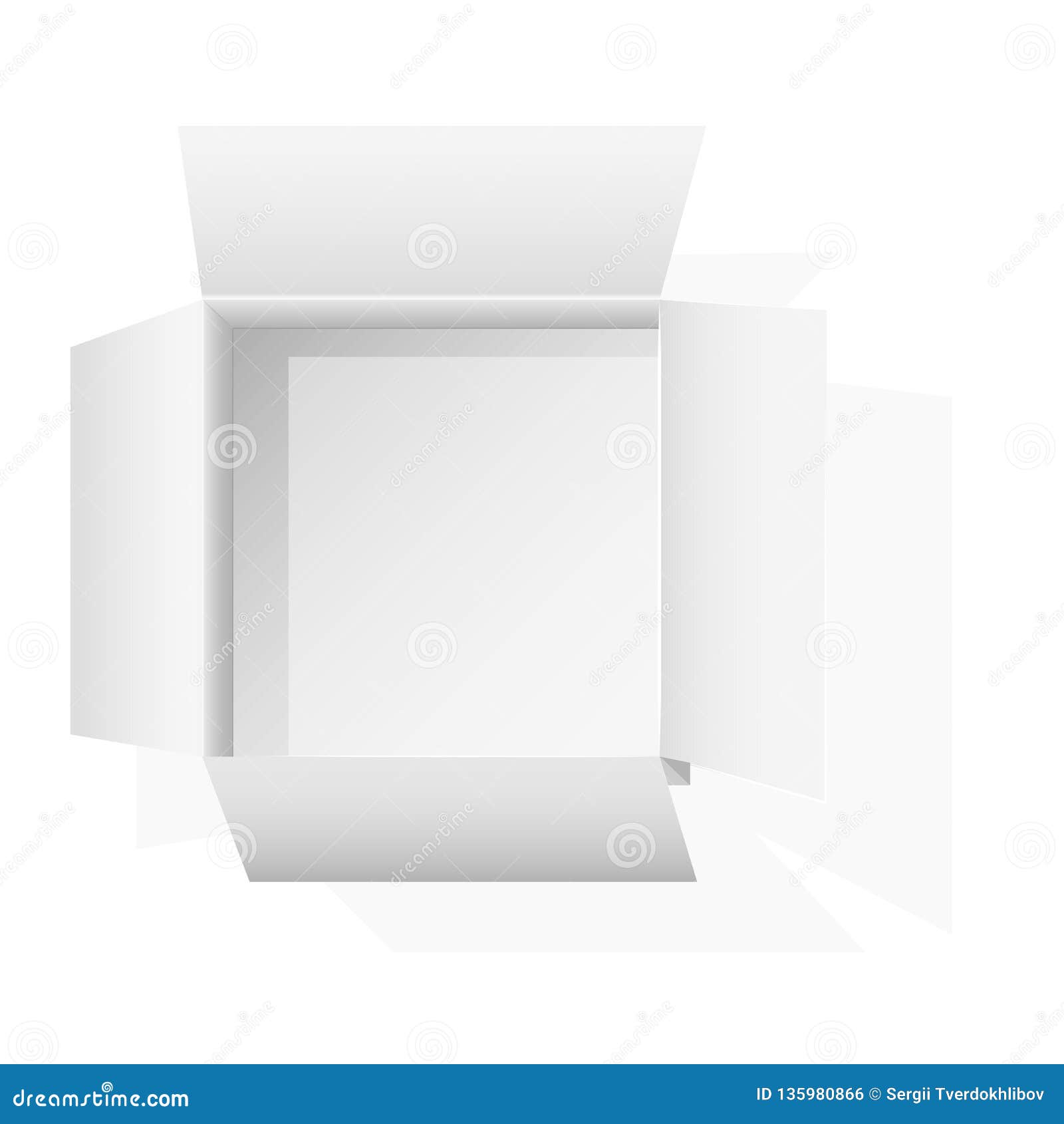 Empty White Paper Box. Opened for Packaging Stock Illustration ...
