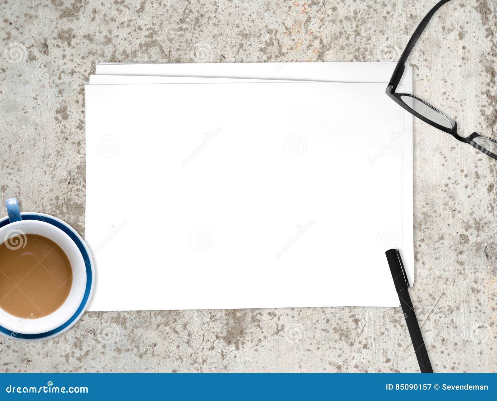 Empty White Paper Document To Insert Text. Stock Image - Image of sheet ...