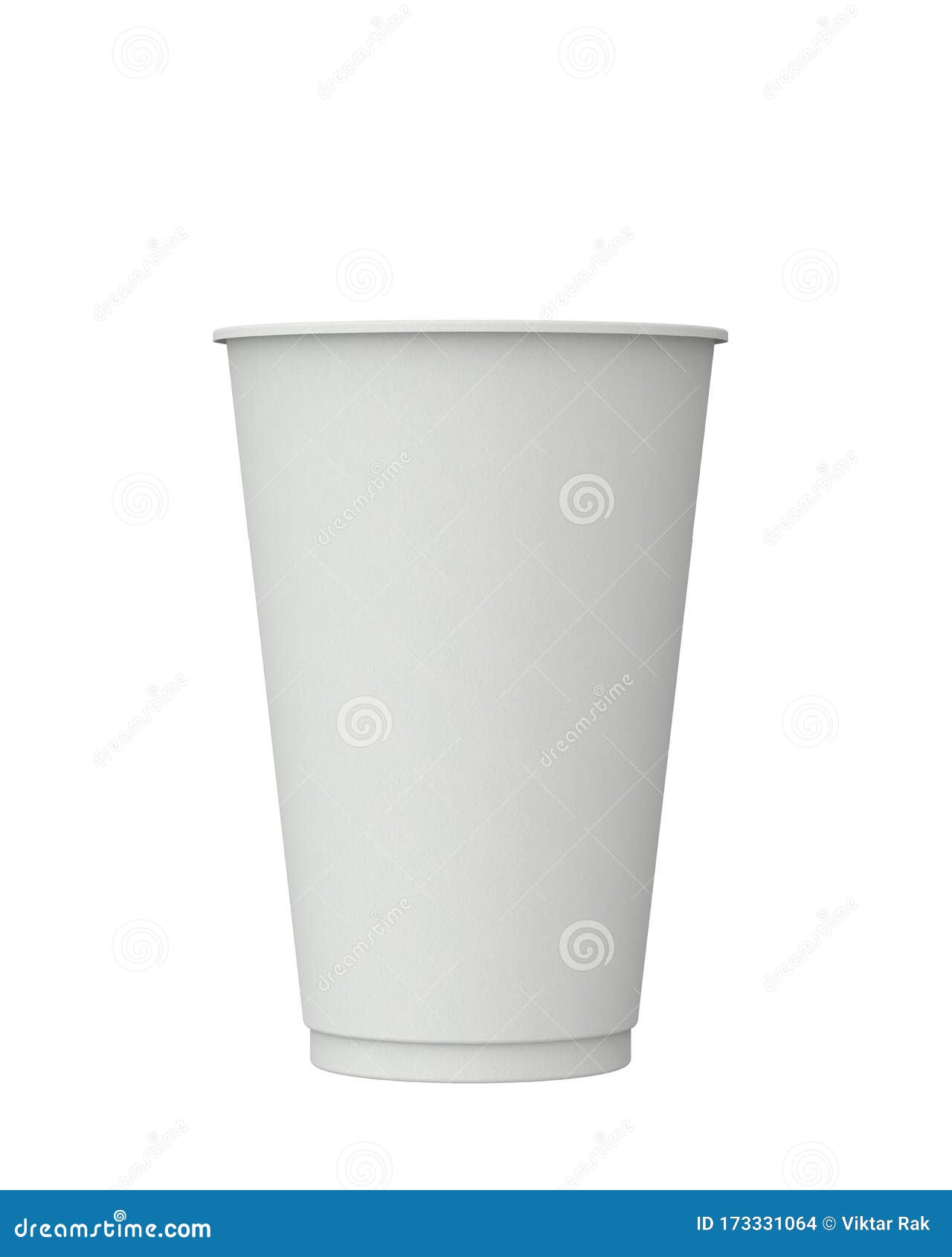 Empty White Paper Fast Food Cup Isolated on White. Stock Illustration ...