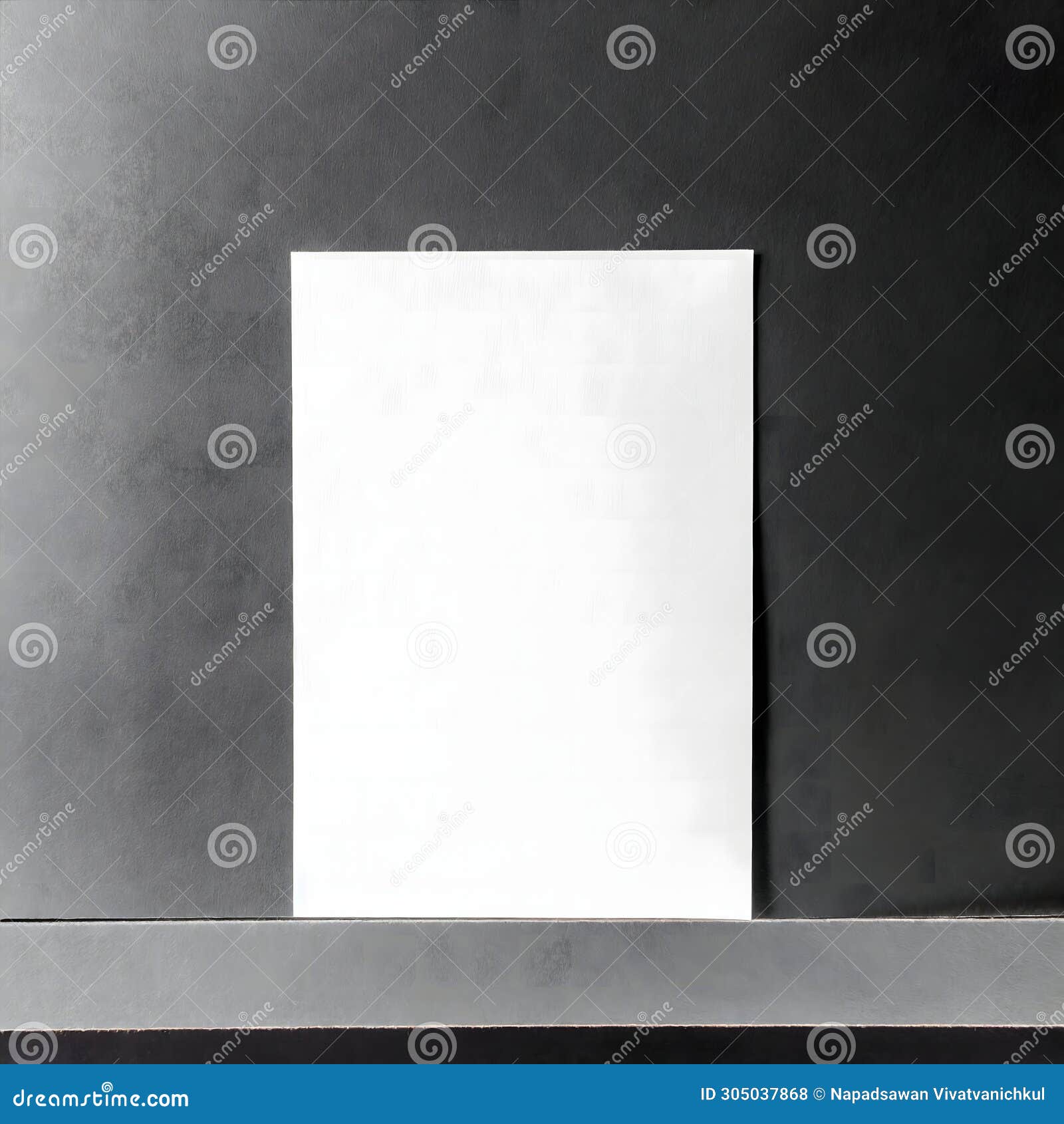 Empty White Paper and Gray Wall Background. Stock Illustration ...