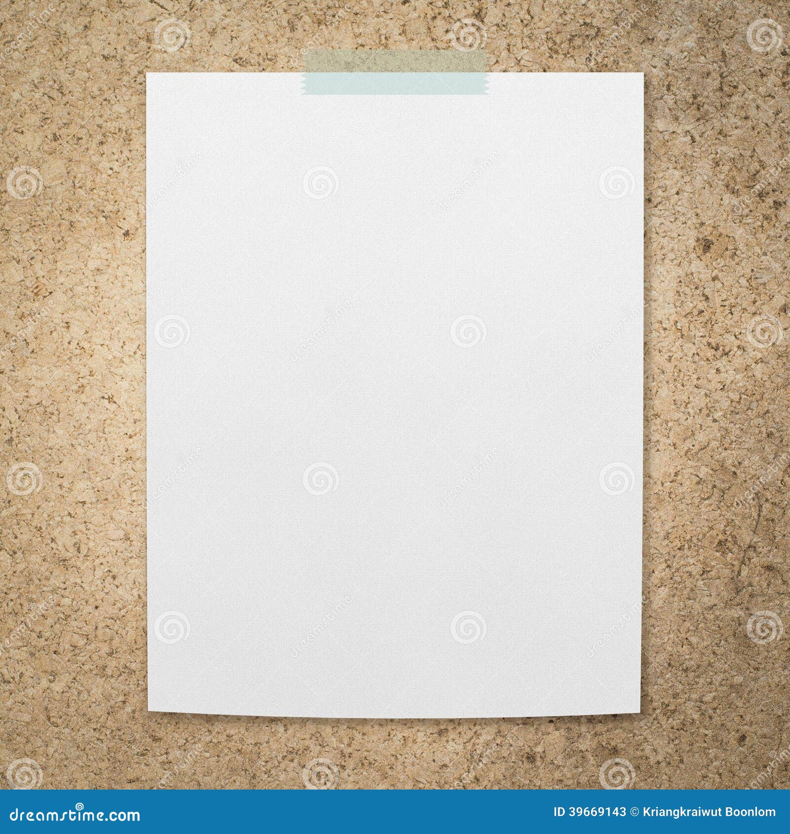 Empty White Paper on Grunge Notice Board Stock Image - Image of ...