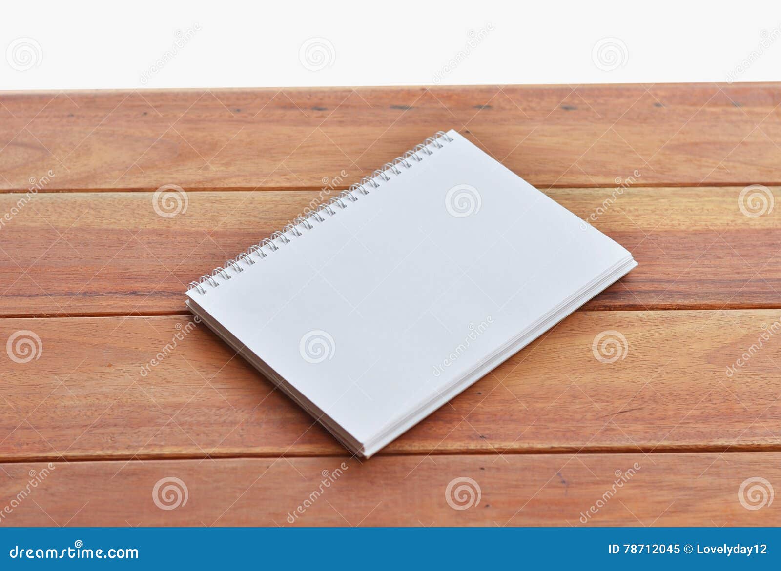 Empty White Paper Page of Binder Notebook on Table Stock Image - Image ...