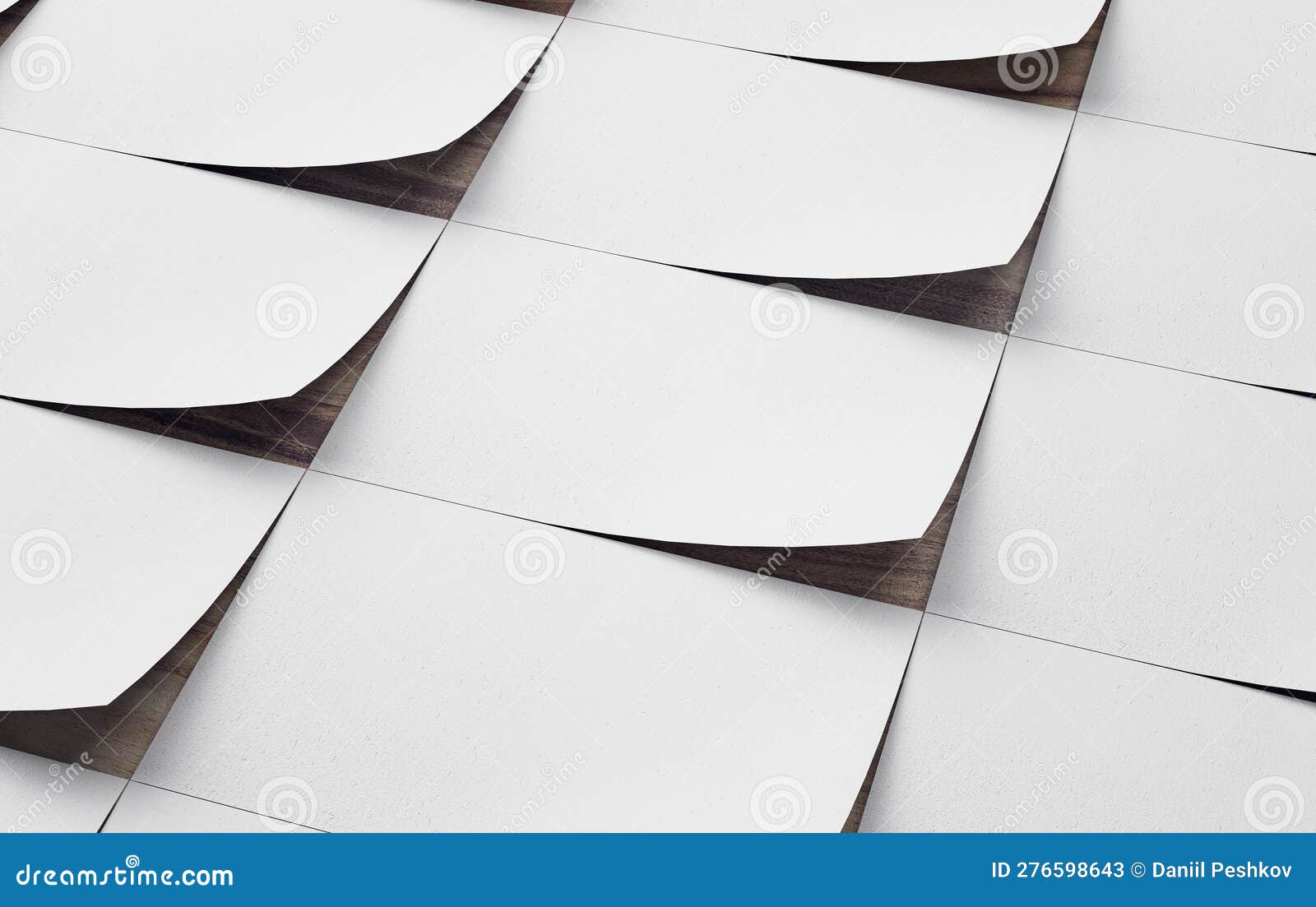 Empty White Paper Stickers on Wooden Surface Texture. Mock Up Concept ...