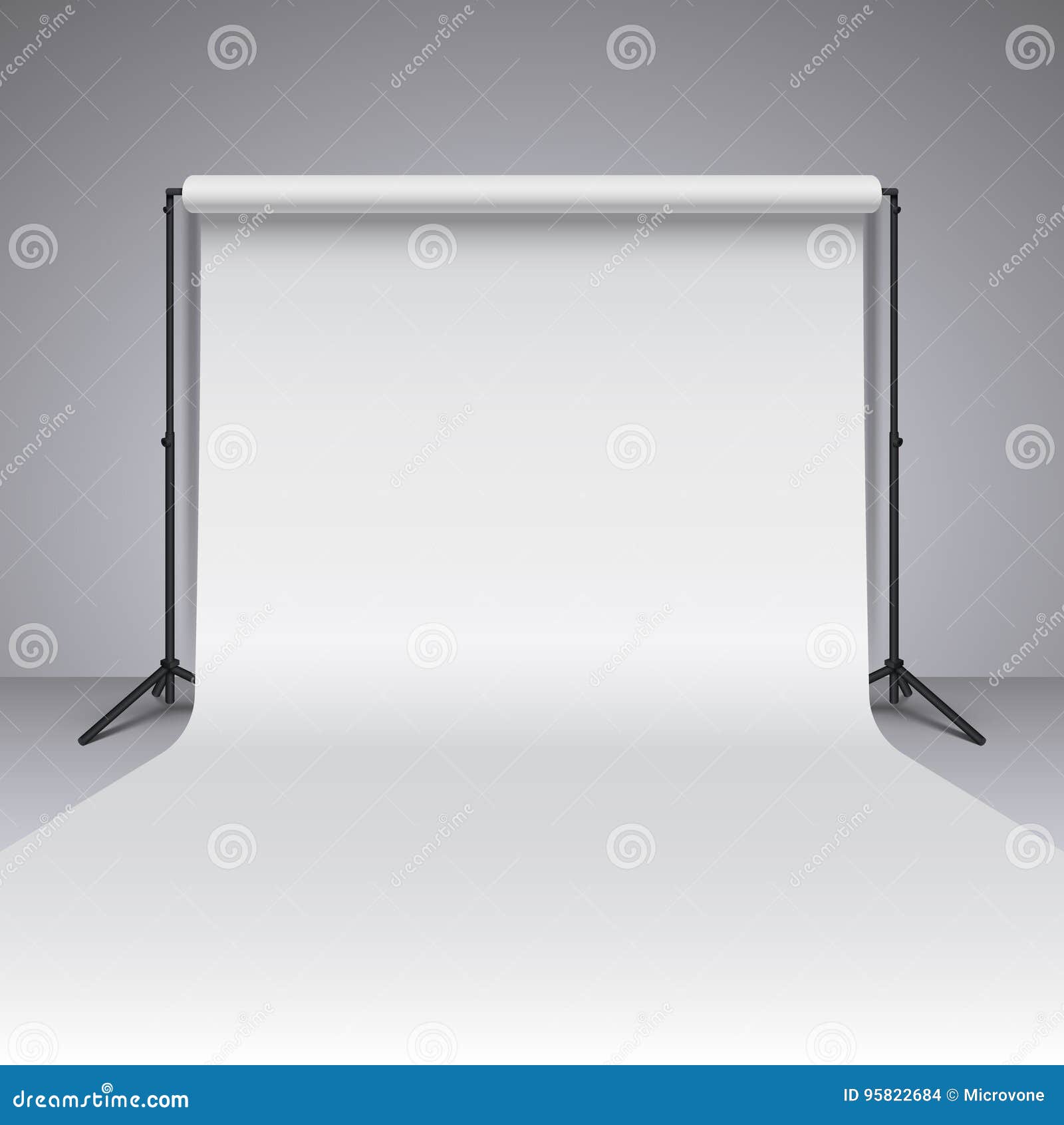 Empty White Photo Studio Backdrop. Realistic Photographer Studio ...