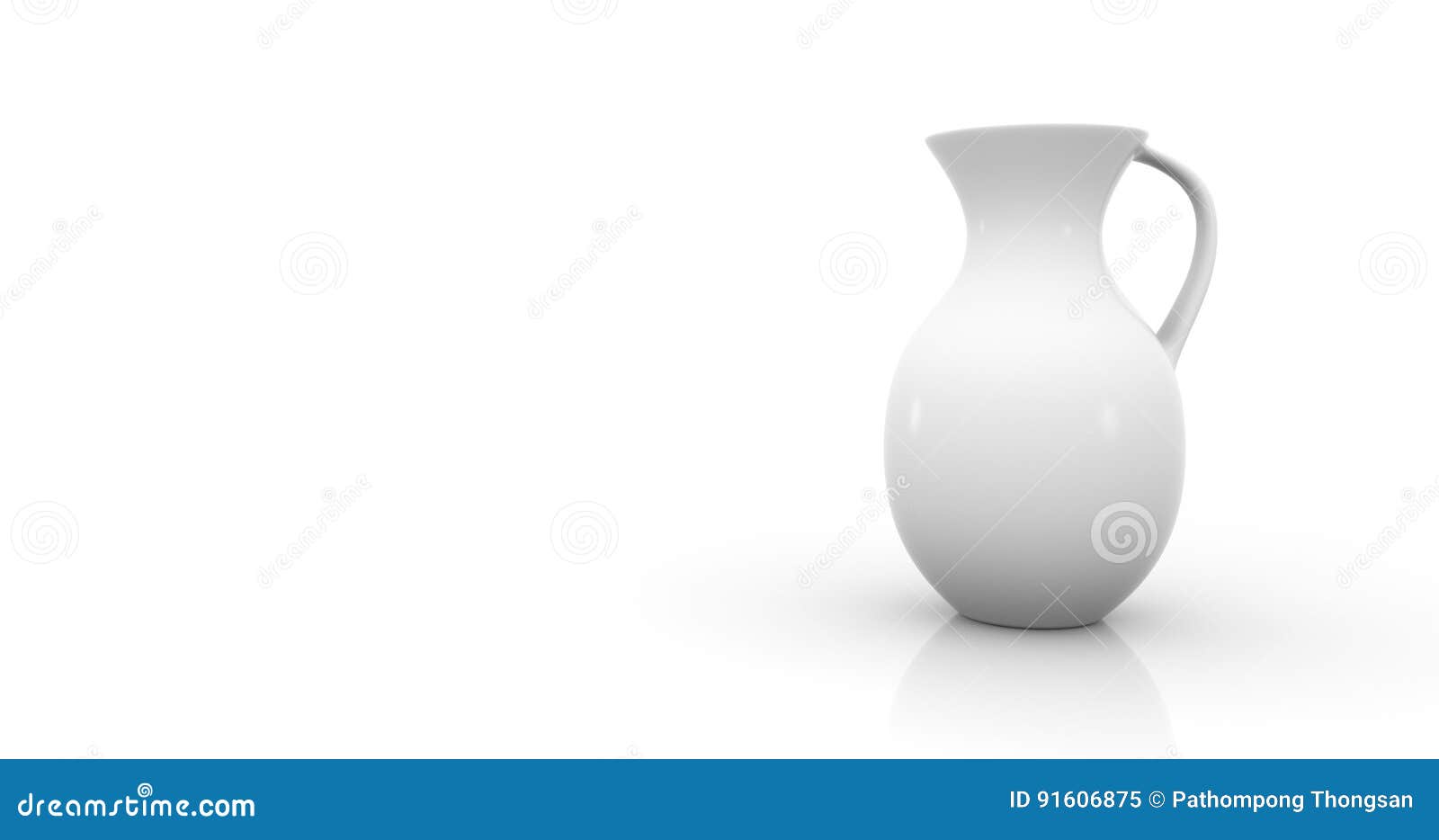 Empty white pitcher water. stock illustration. Illustration of modern ...