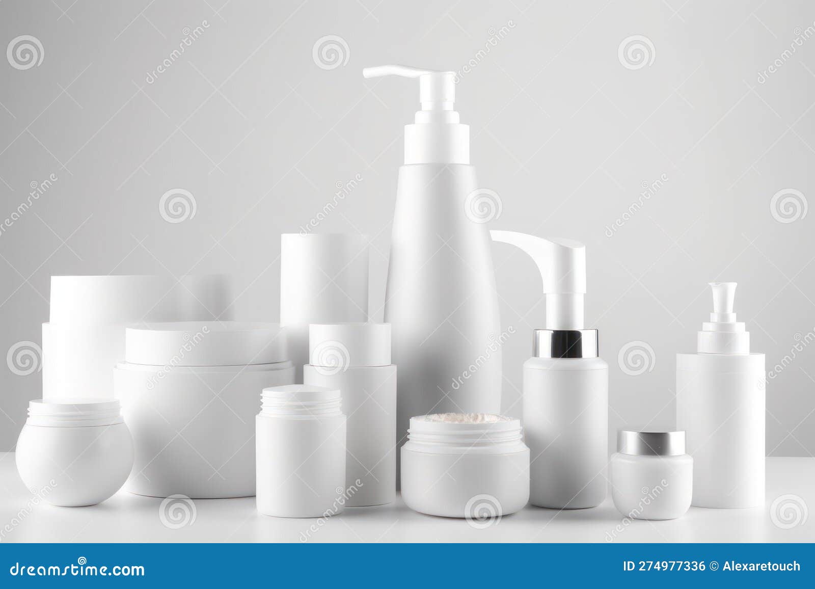 Empty White Plastic Containers for Cosmetic Products Stock Illustration ...
