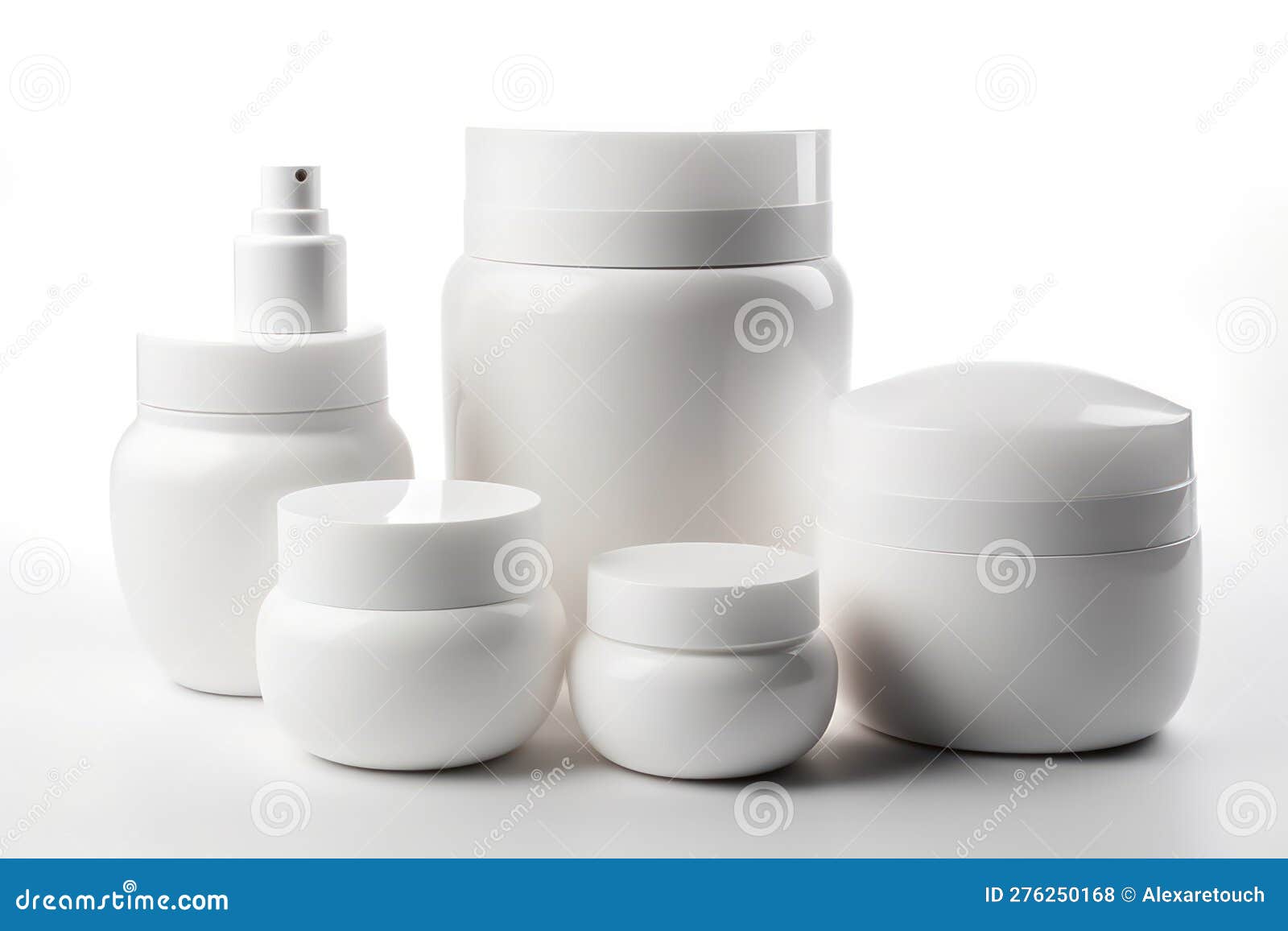 Empty White Plastic Containers for Cosmetic Products Stock Illustration ...