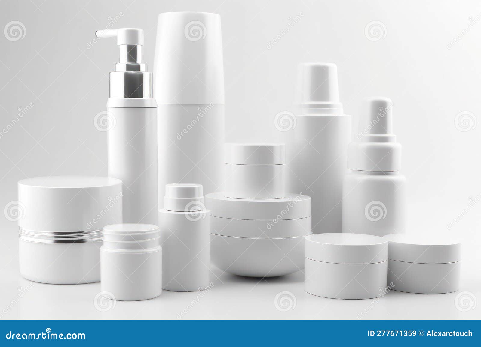 Empty White Plastic Containers for Cosmetic Products Stock Illustration ...