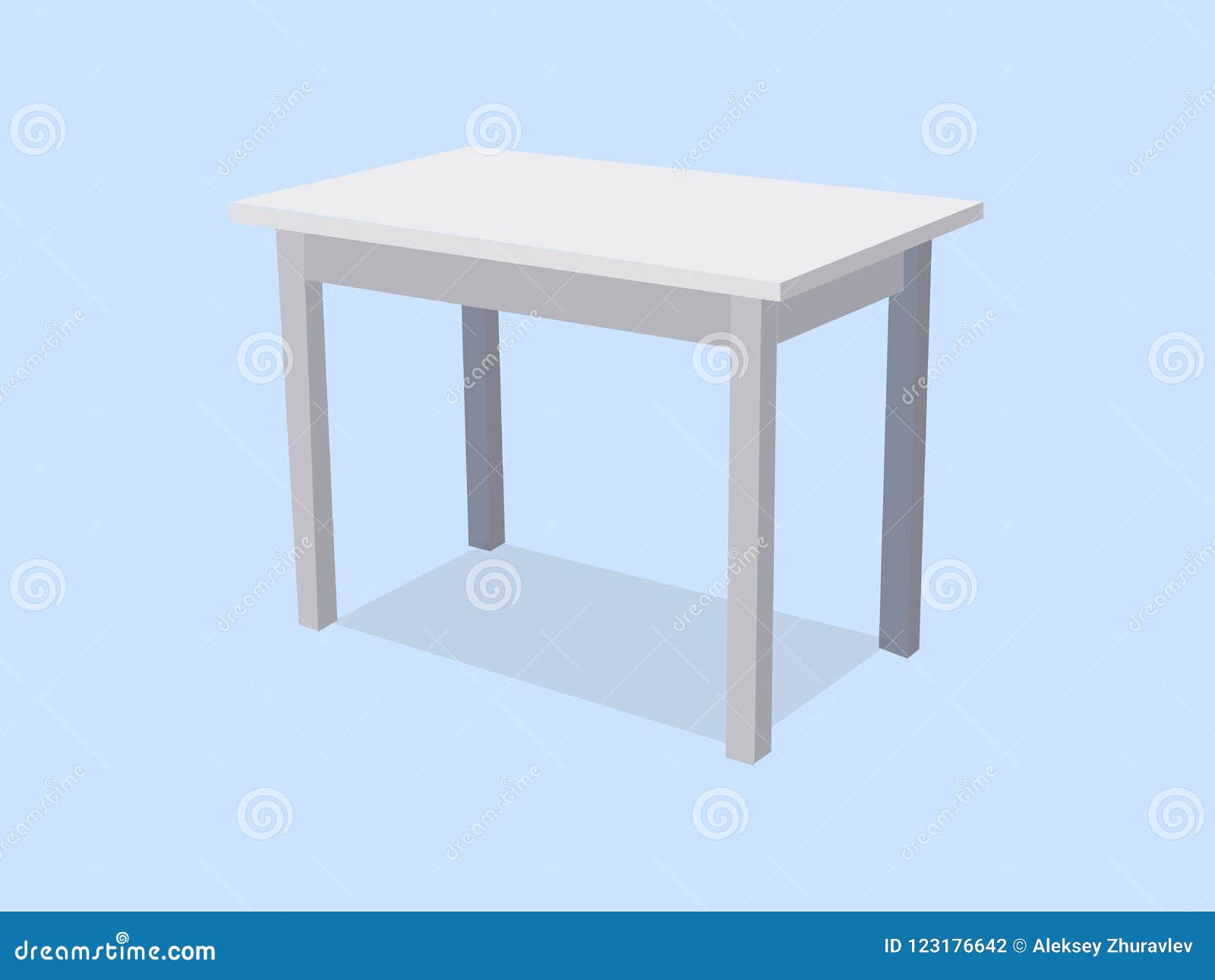 Empty White Plastic Table Isolated on Blue Background. for Product ...