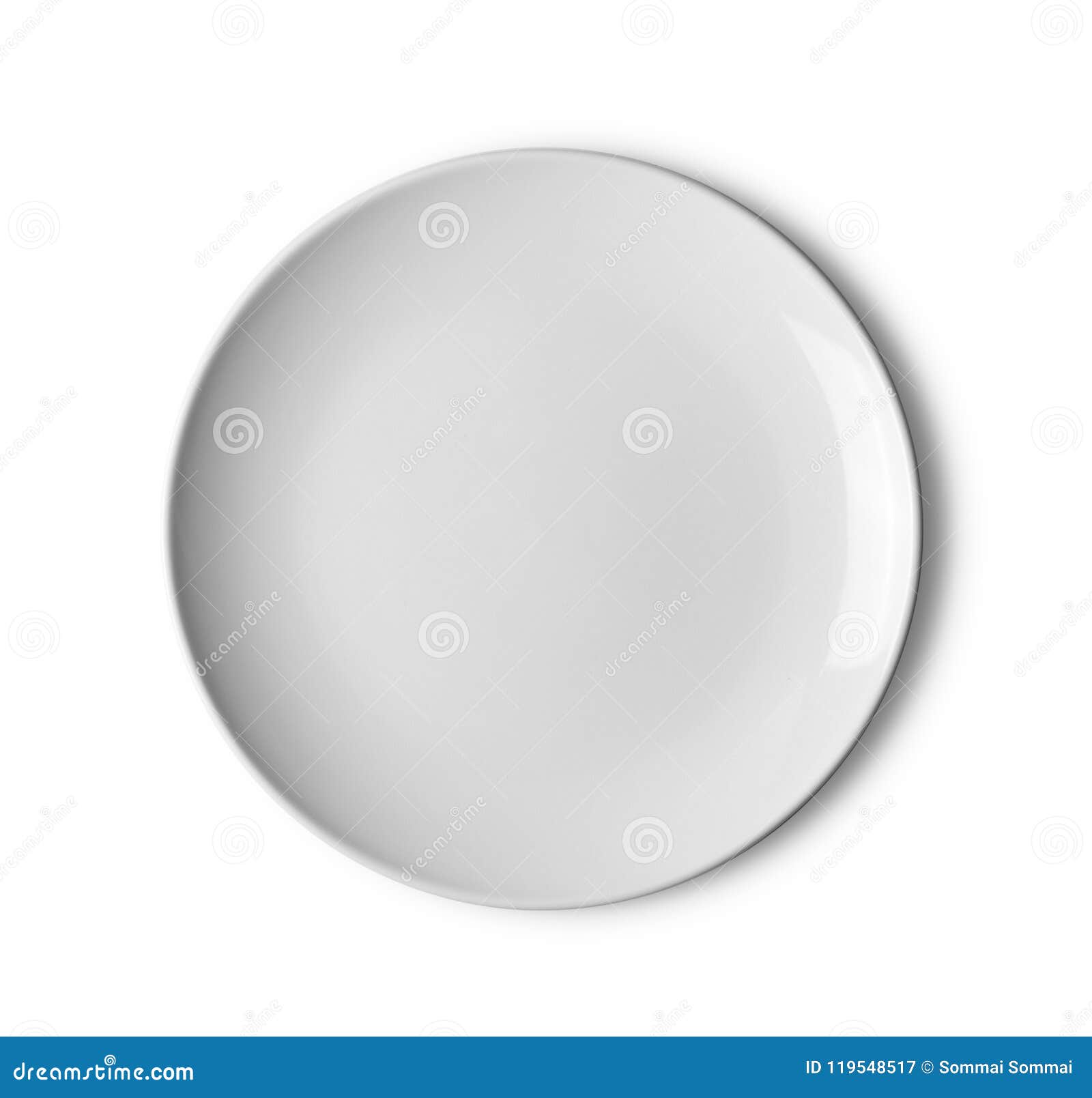 Empty White Plate on White Background Stock Image - Image of dinner ...