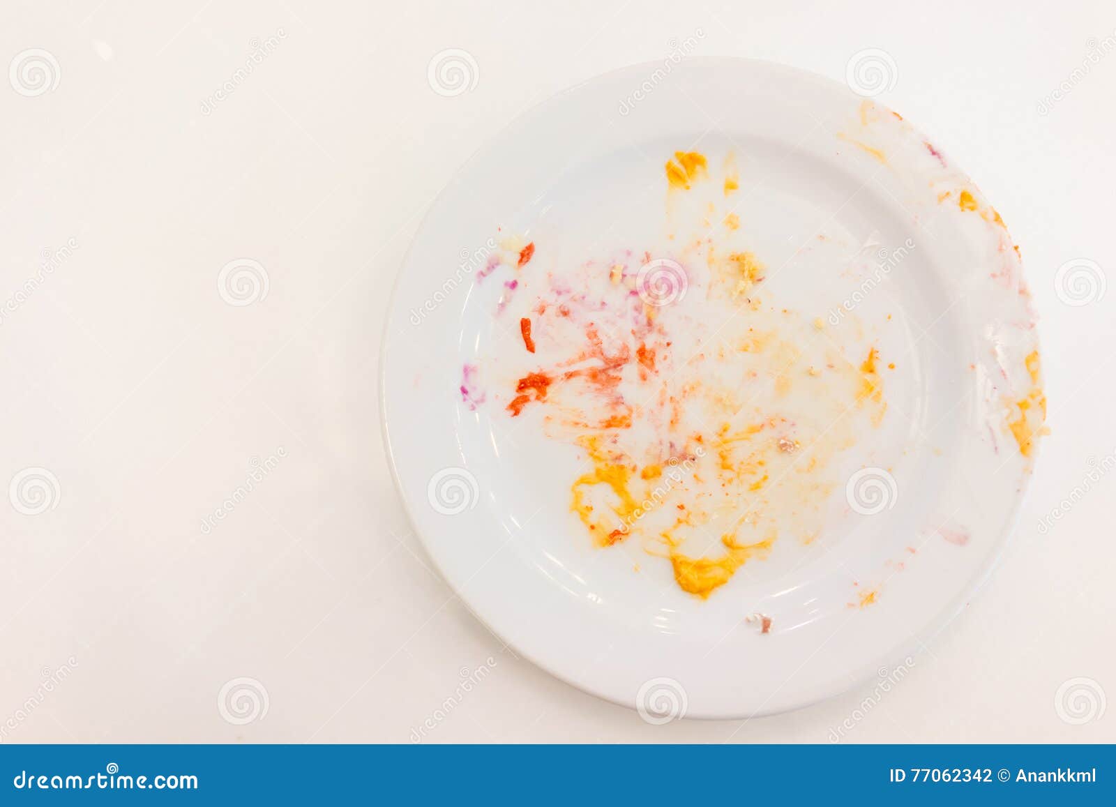 Empty White Plate with Crumbs and Cream Stock Photo - Image of kitchen ...
