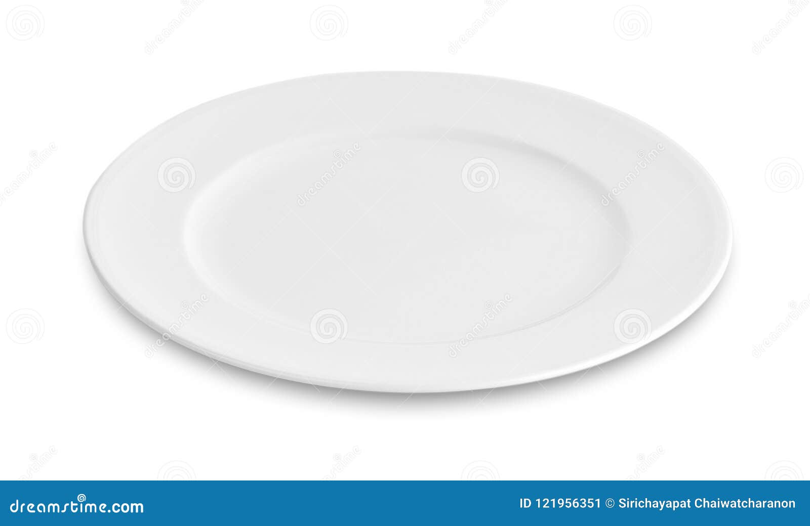 Empty White Plate, Dish Isolated on White Background. Stock Image ...