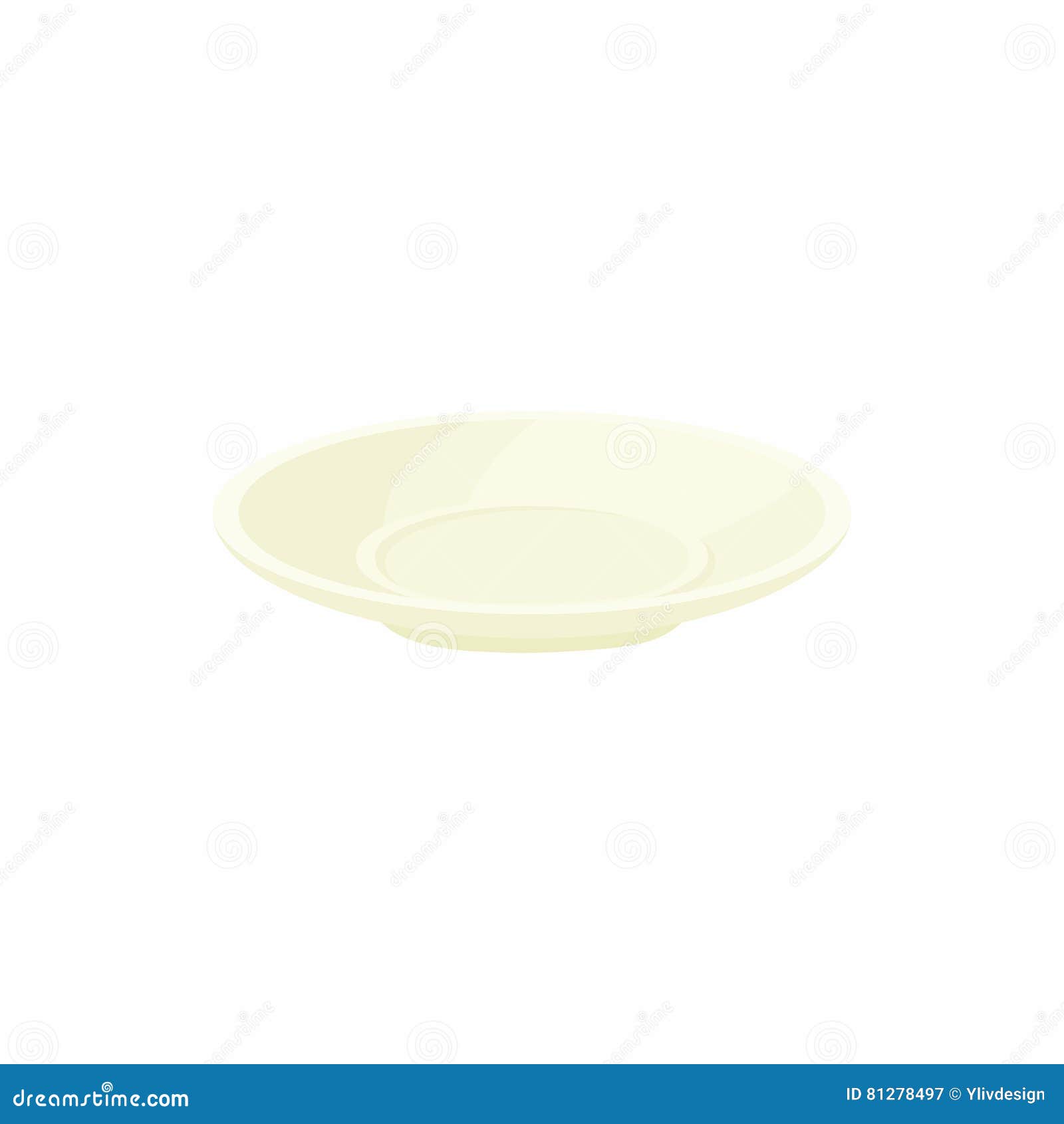 Empty White Plate Icon in Cartoon Style Stock Vector - Illustration of ...