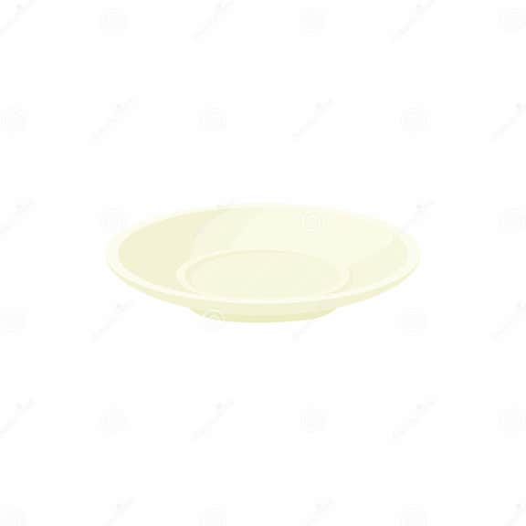 Empty White Plate Icon in Cartoon Style Stock Vector - Illustration of ...