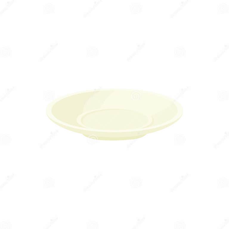 Empty White Plate Icon in Cartoon Style Stock Vector - Illustration of ...