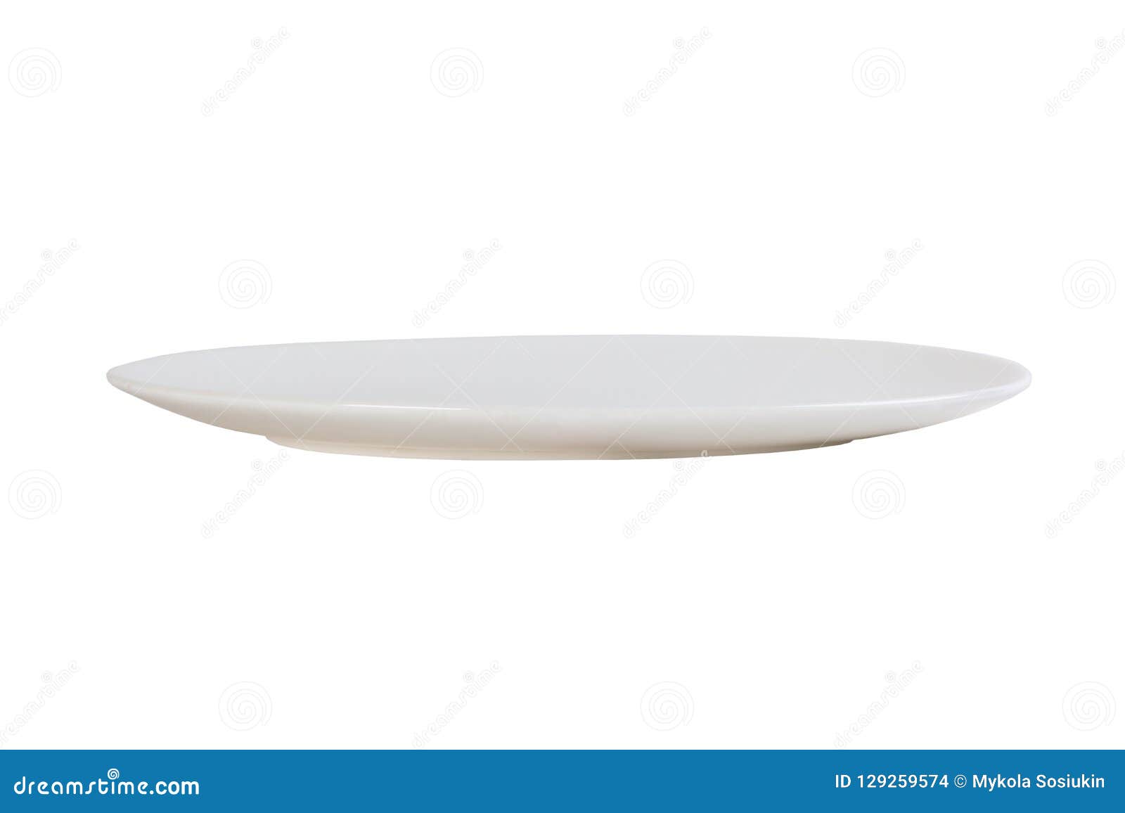 Empty White Plate Isolated on White Background. Front View Stock Photo ...