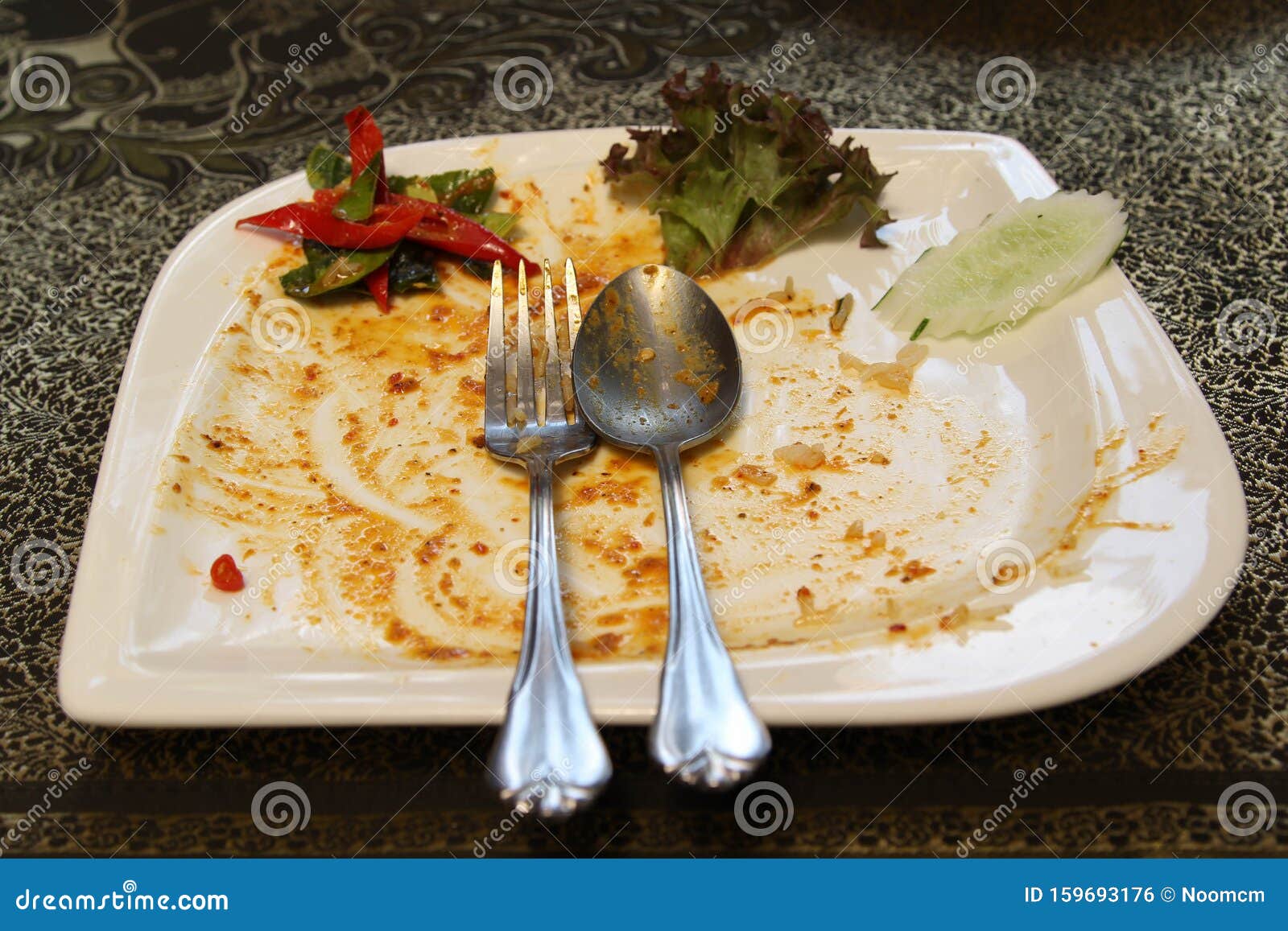 Empty White Plate after Meal Stock Photo - Image of curry, closeup ...