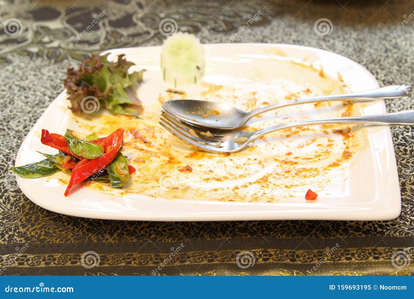 Empty White Plate after Meal Stock Image - Image of dinner, scraps ...