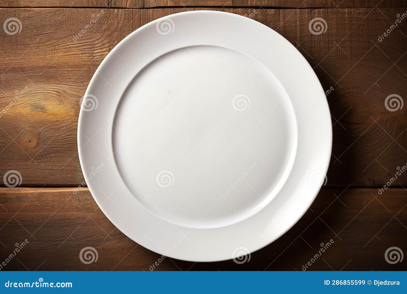 Empty White Plate. Top View Stock Illustration - Illustration of dish ...