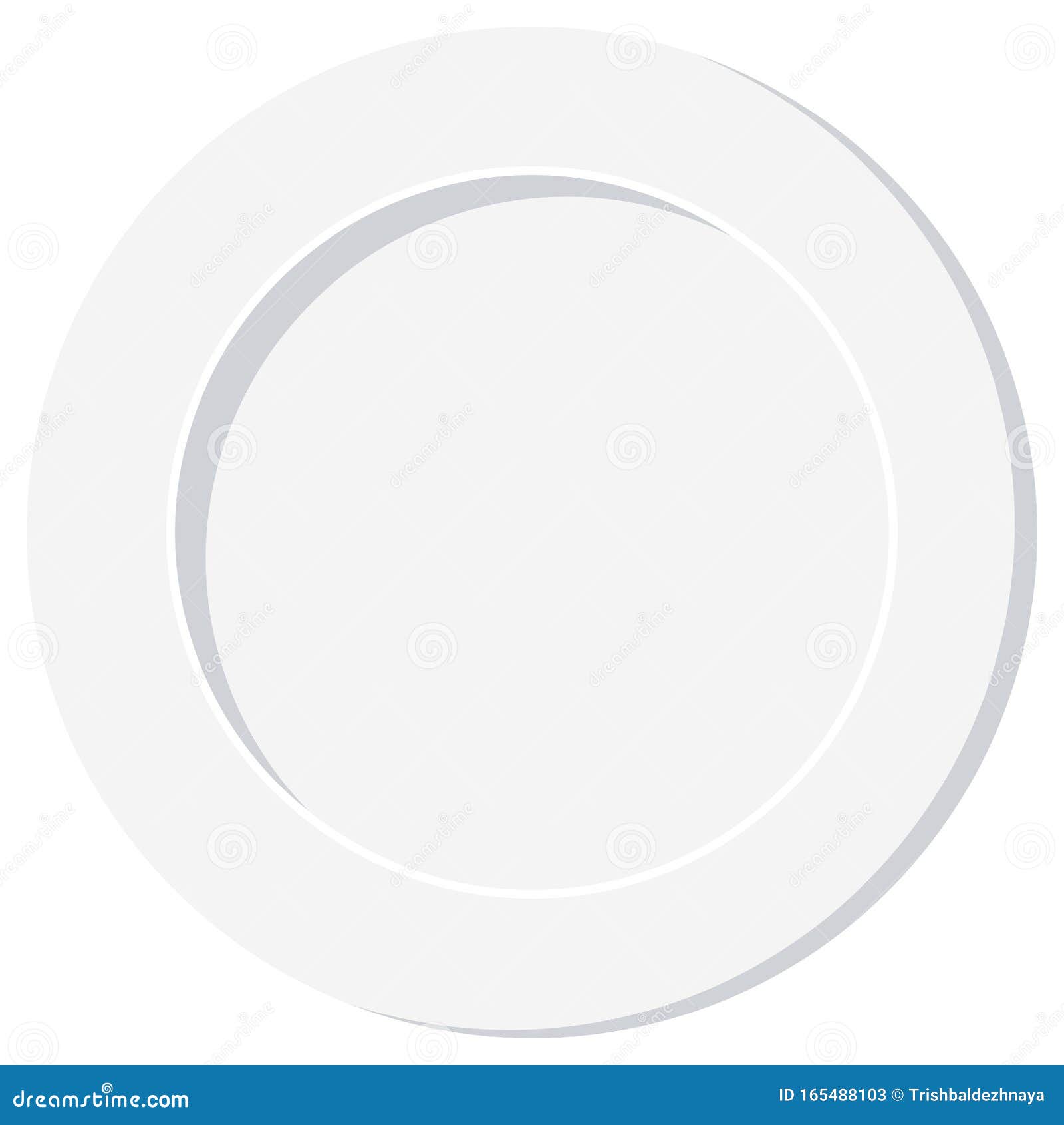 Empty White Plate Vector Illustration Isolated on White Background ...