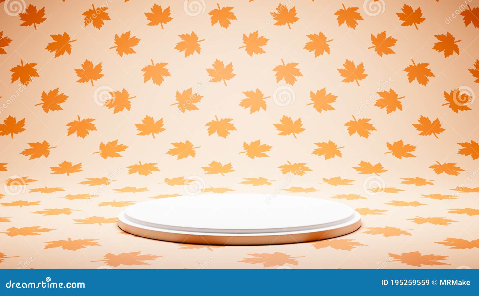 Empty White Platform on Leaves Pattern Studio Background Stock ...